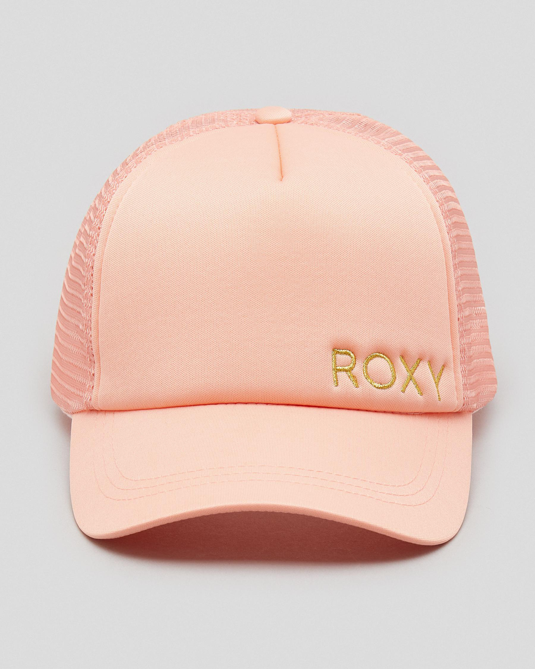 Shop Roxy Finishline 2 Trucker Cap In Peach Amber - Fast Shipping ...