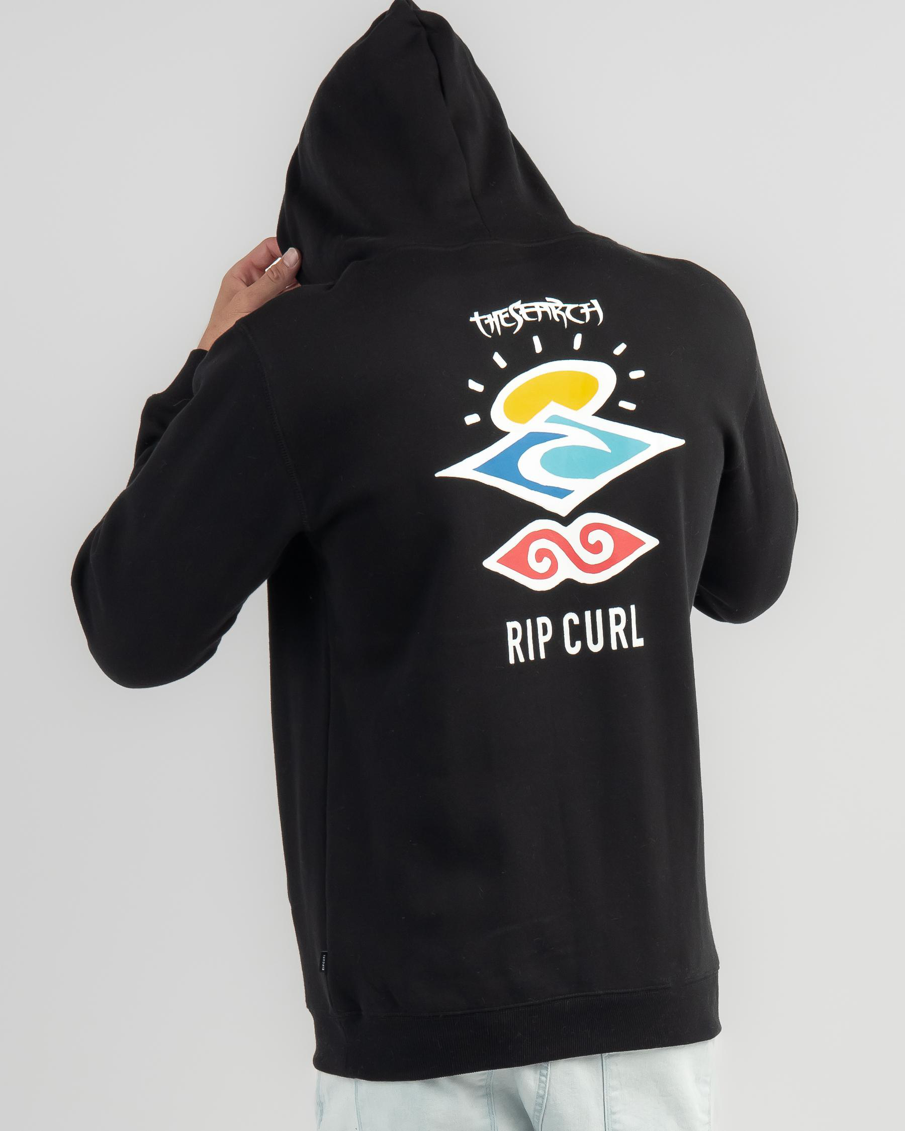 Shop Rip Curl Search Icon Hoodie In Black - Fast Shipping & Easy ...