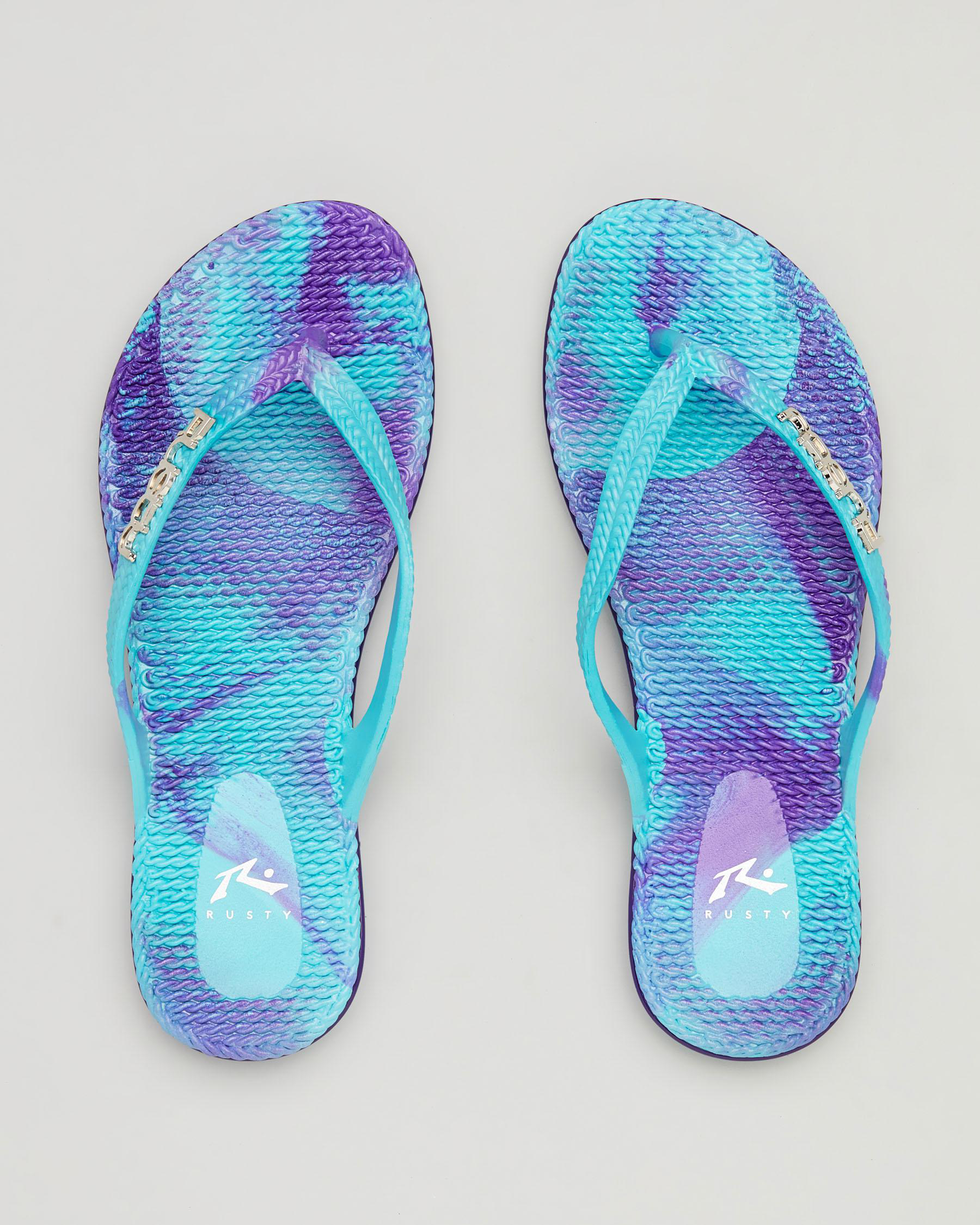 Rusty Splat Flippin' Thongs In Ultra Violet / Bermuda - Fast Shipping ...
