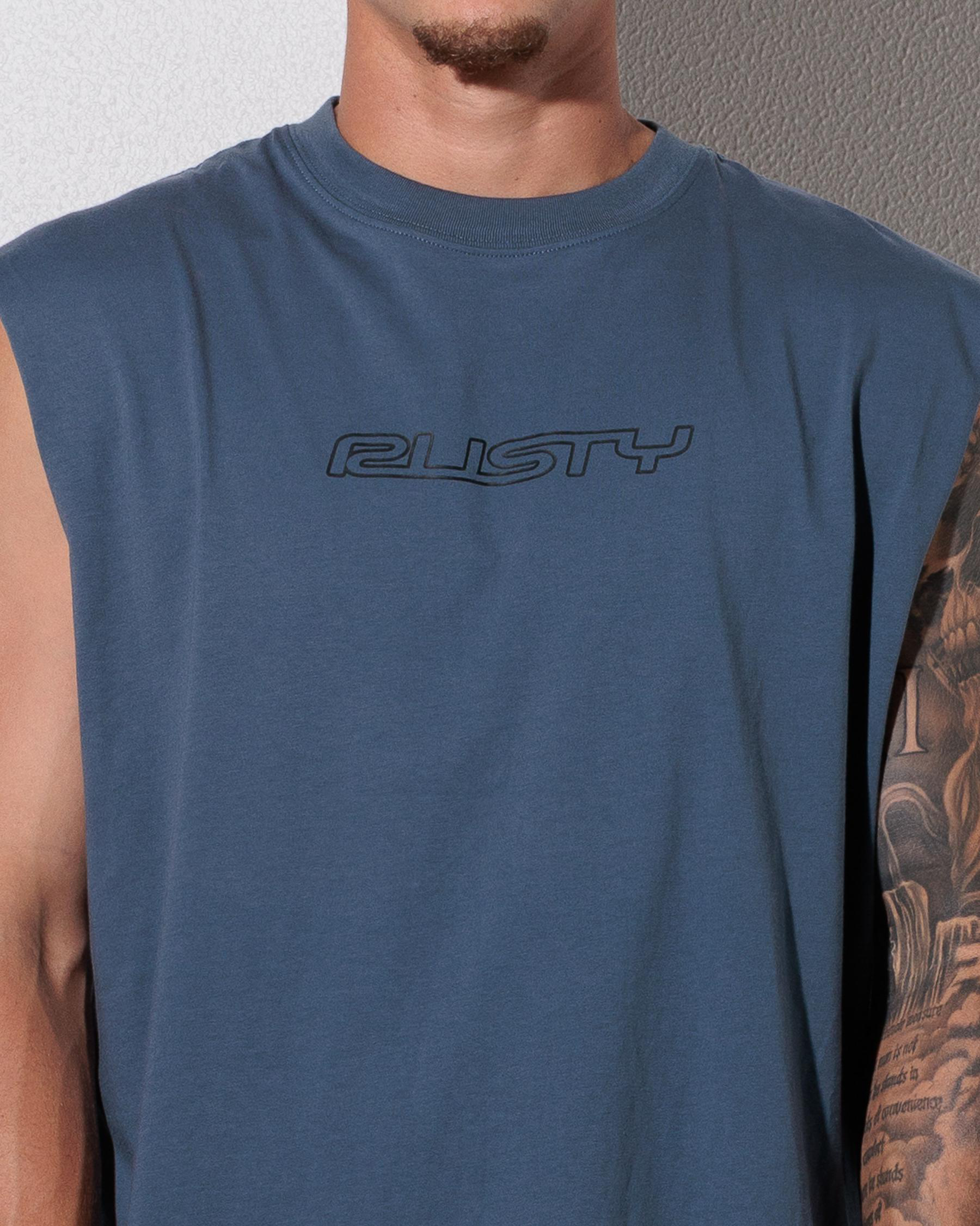 Rusty Flip Daddy Muscle Tank In China Blue - FREE* Shipping & Easy ...