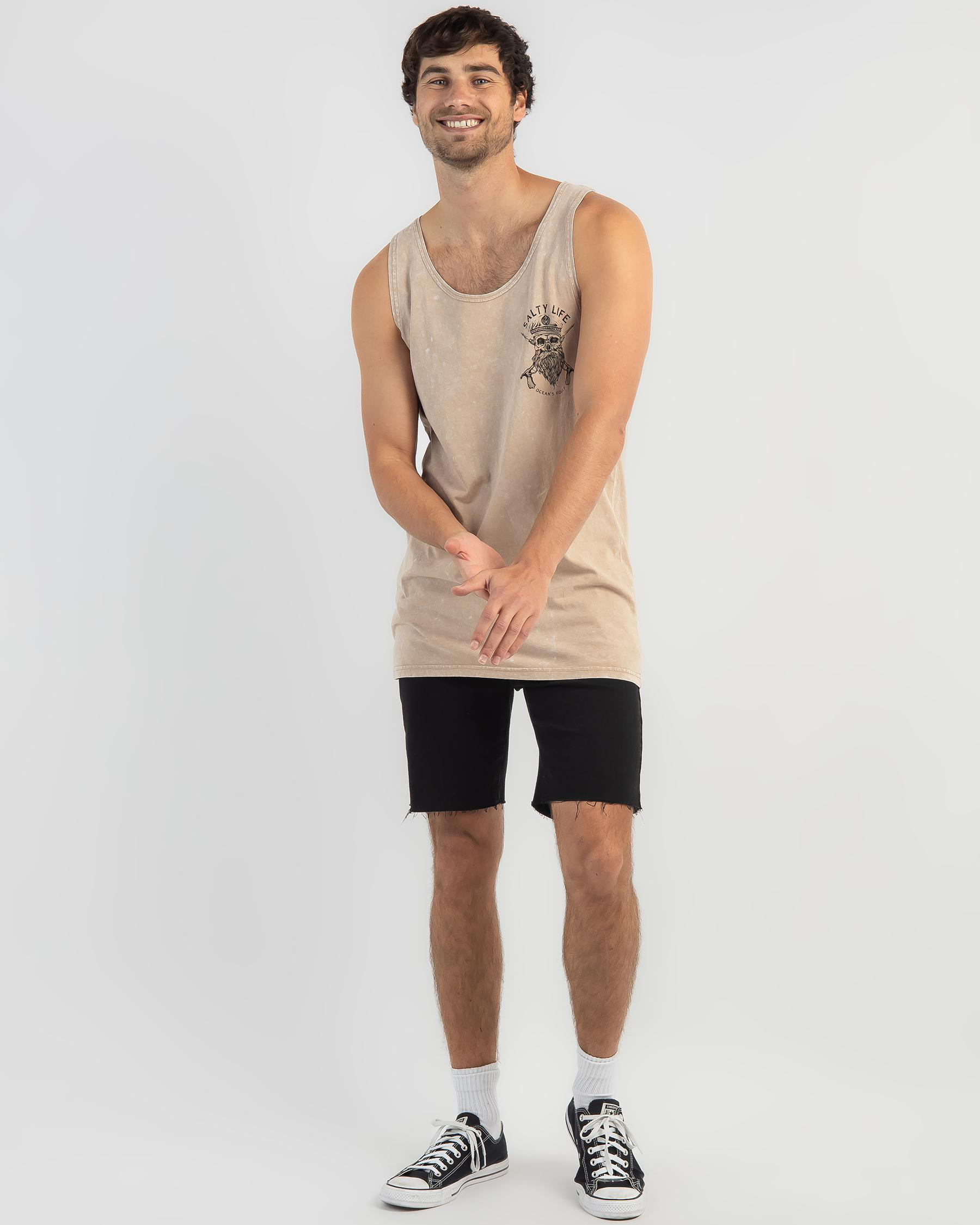 Shop Salty Life Oceans Folly Singlet In Sand - Fast Shipping & Easy ...