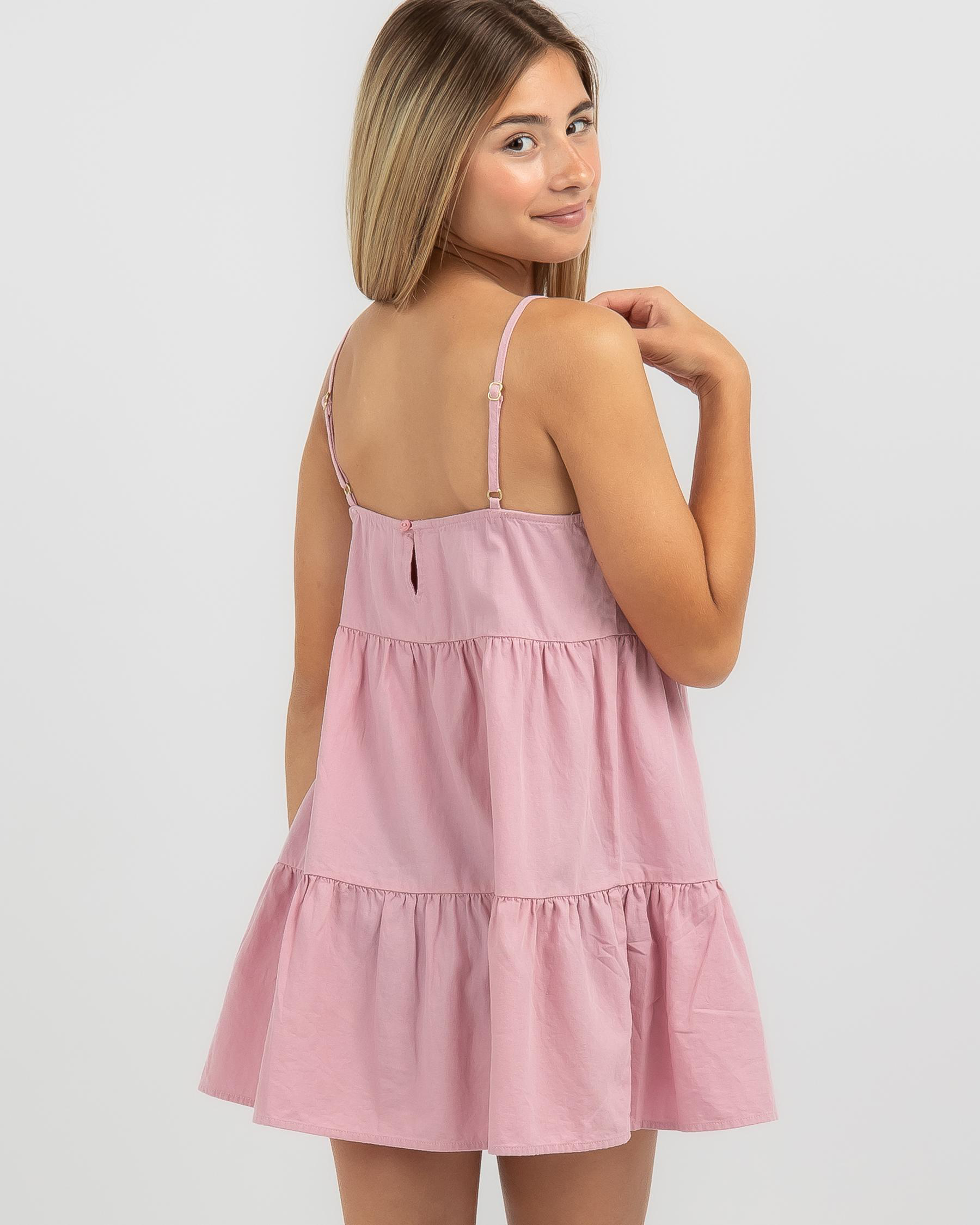 Shop Rusty Girls' Sweet Water Slip Dress In Fondant Pink - Fast ...