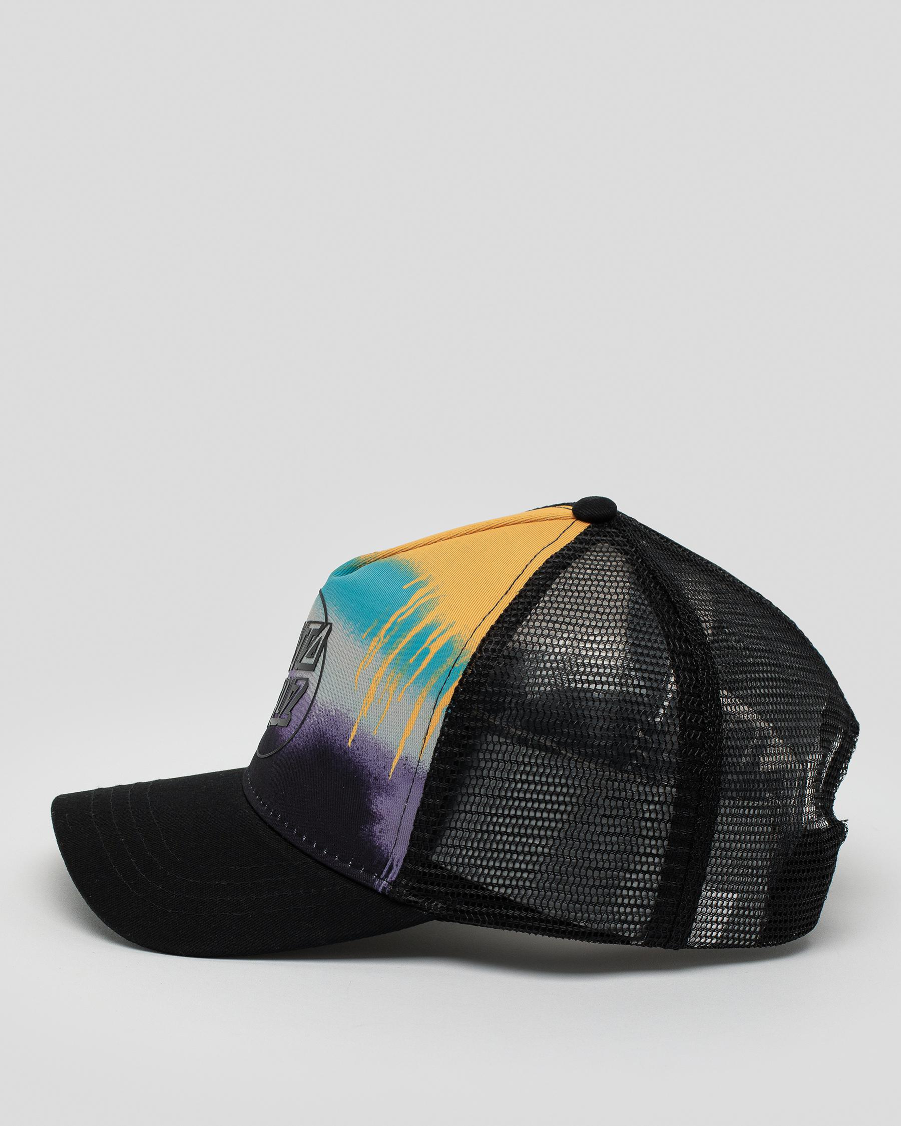 Shop Santa Cruz Boys' Opus Dot Drip Trucker Cap In Tie-dye - Fast ...