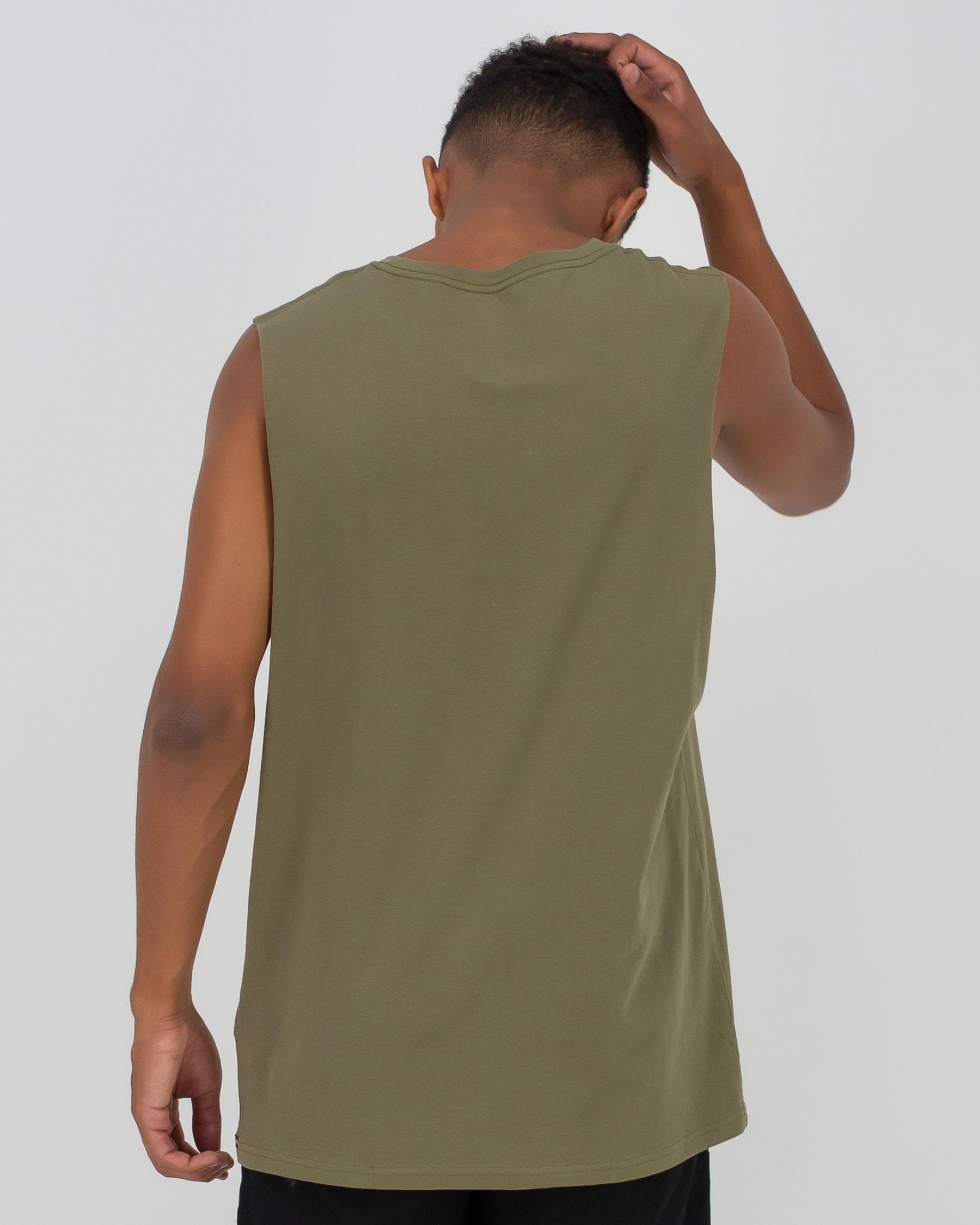 Shop Volcom Solid Muscle Tank In Army Combo - Fast Shipping & Easy ...