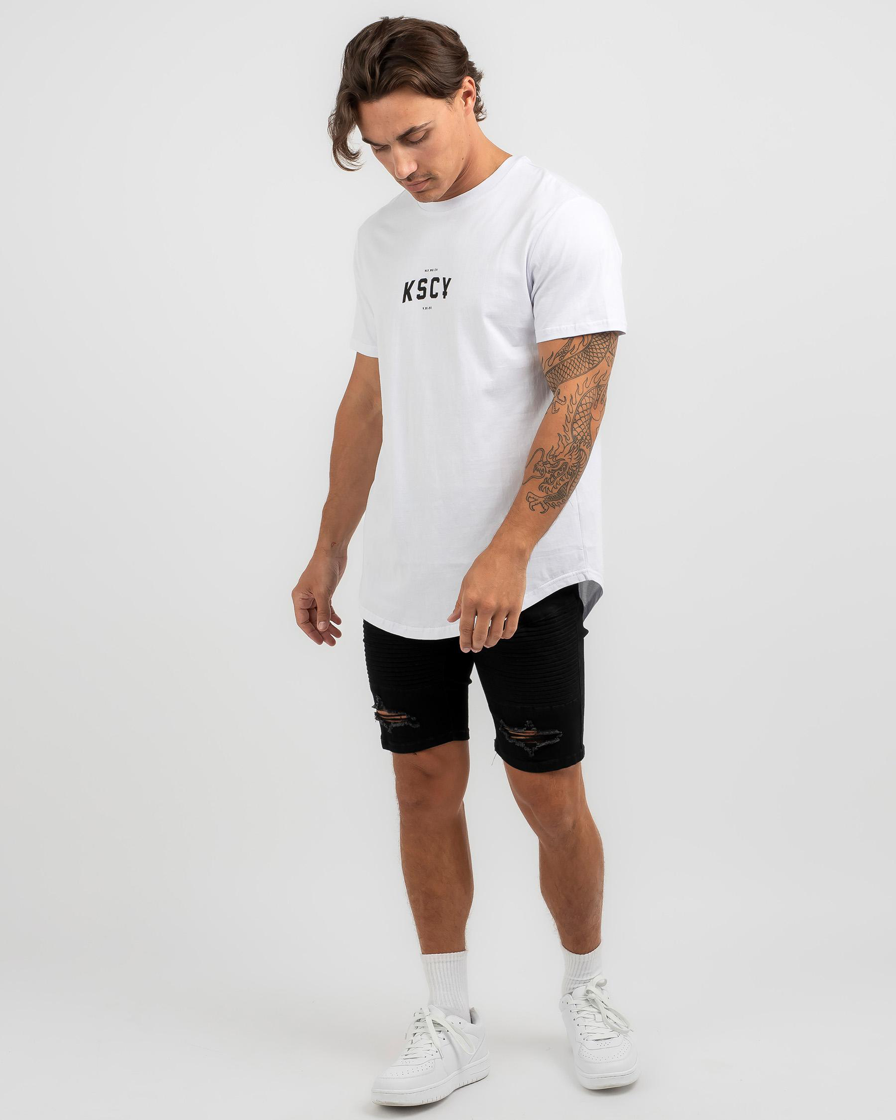 Shop Kiss Chacey Empire Dual Curved T-Shirt In Optical White - Fast ...