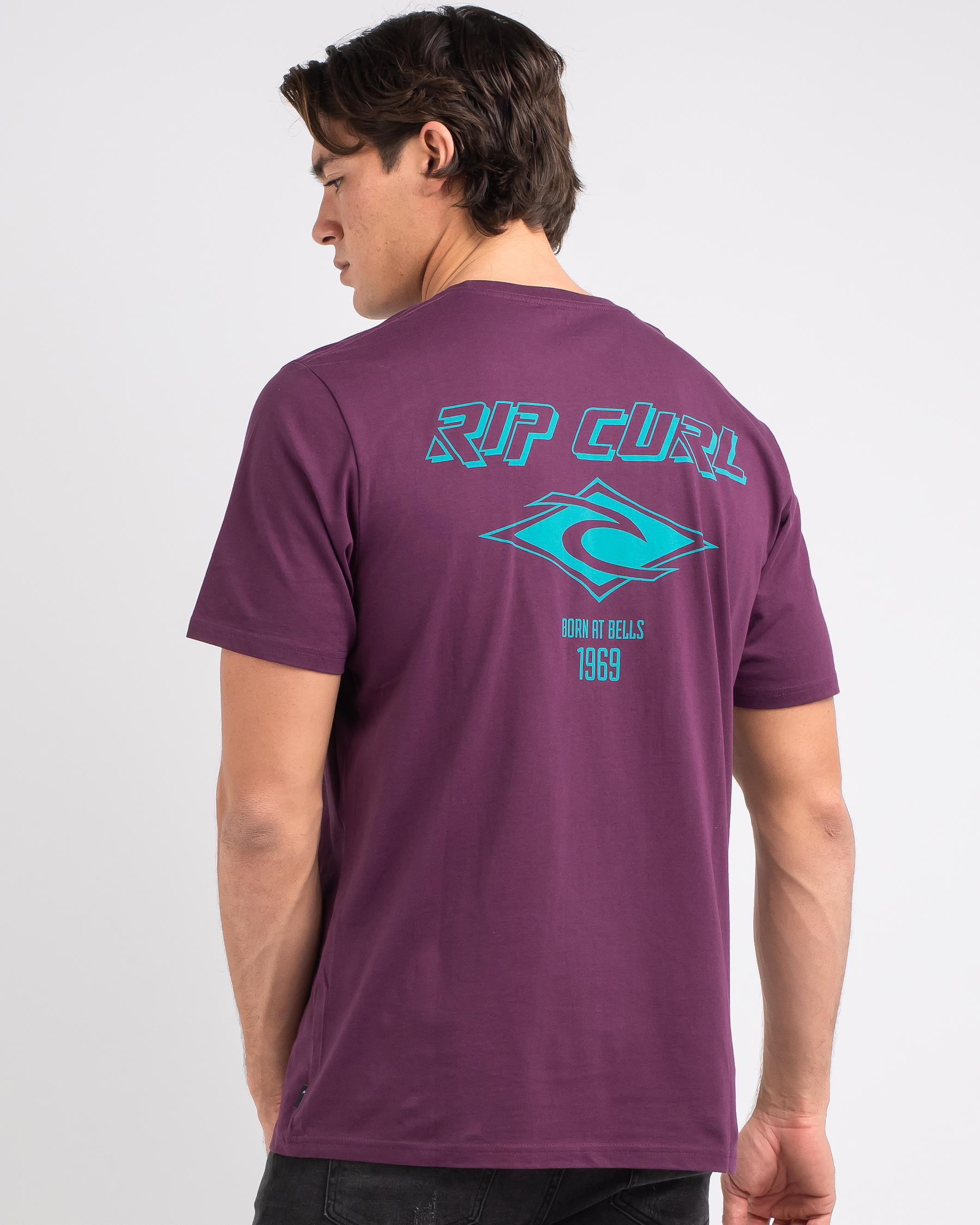 Shop Rip Curl Fade Out Icon T-Shirt In Plum - Fast Shipping & Easy ...