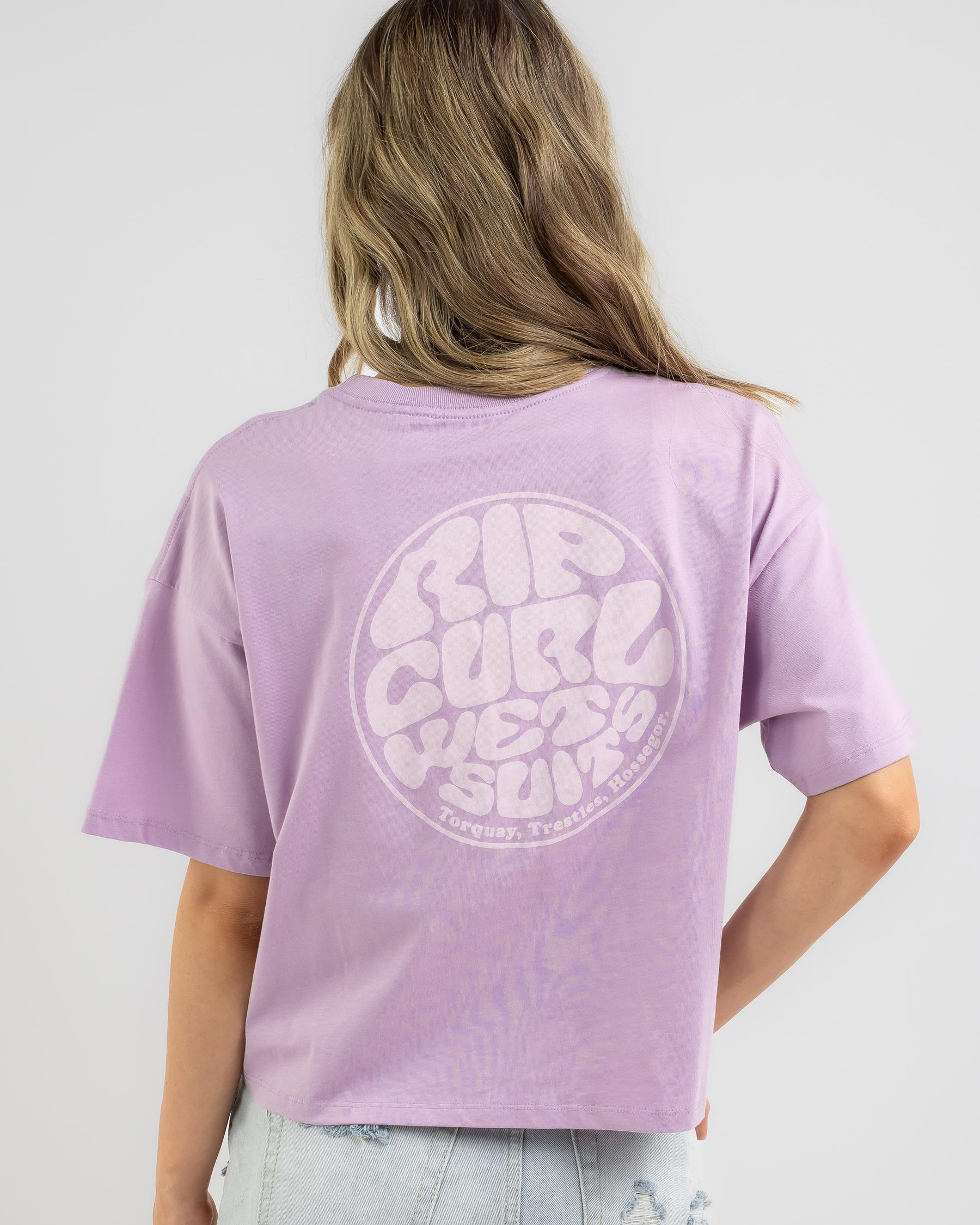 Shop Rip Curl Icons of Surf Heritage T-Shirt In Lilac - Fast Shipping ...