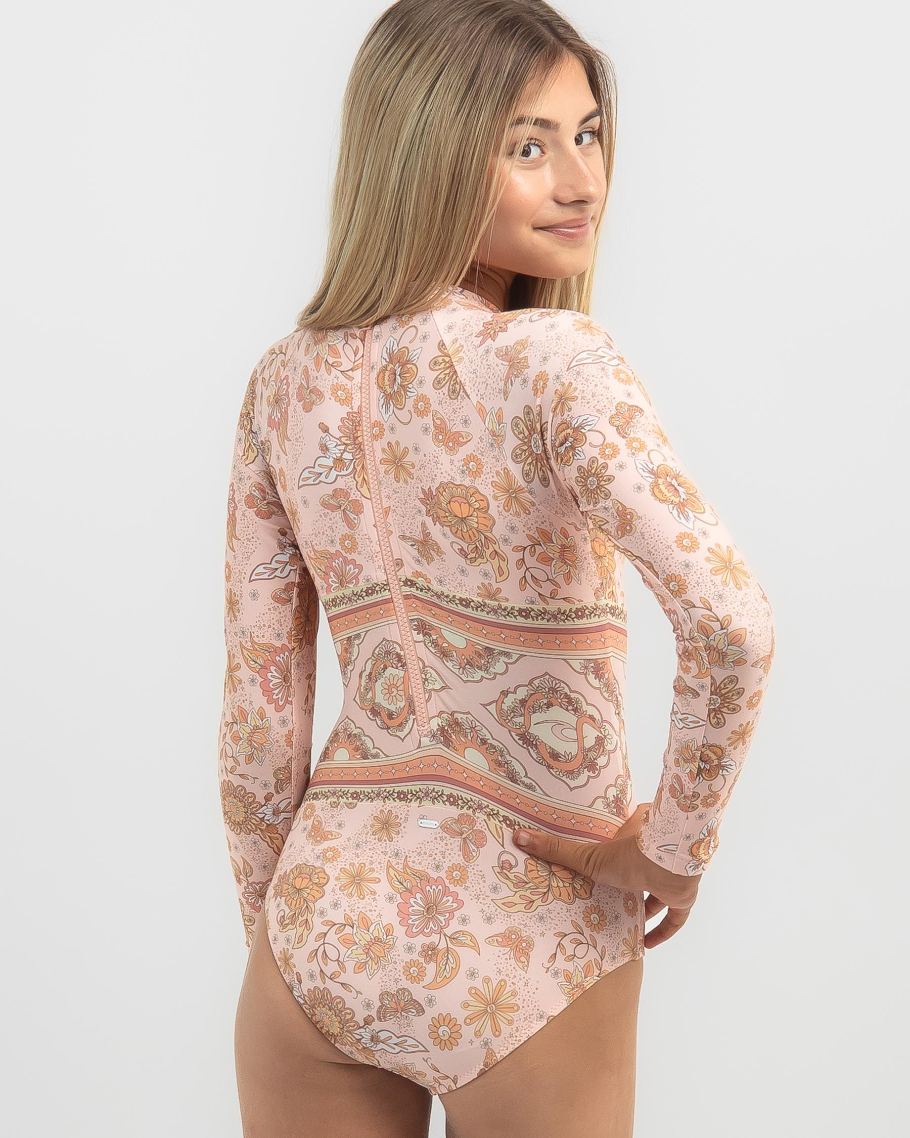 Shop Rip Curl Girls' Suncatcher Long Sleeve Surfsuit In Peach - Fast Shipping & Easy Returns ...
