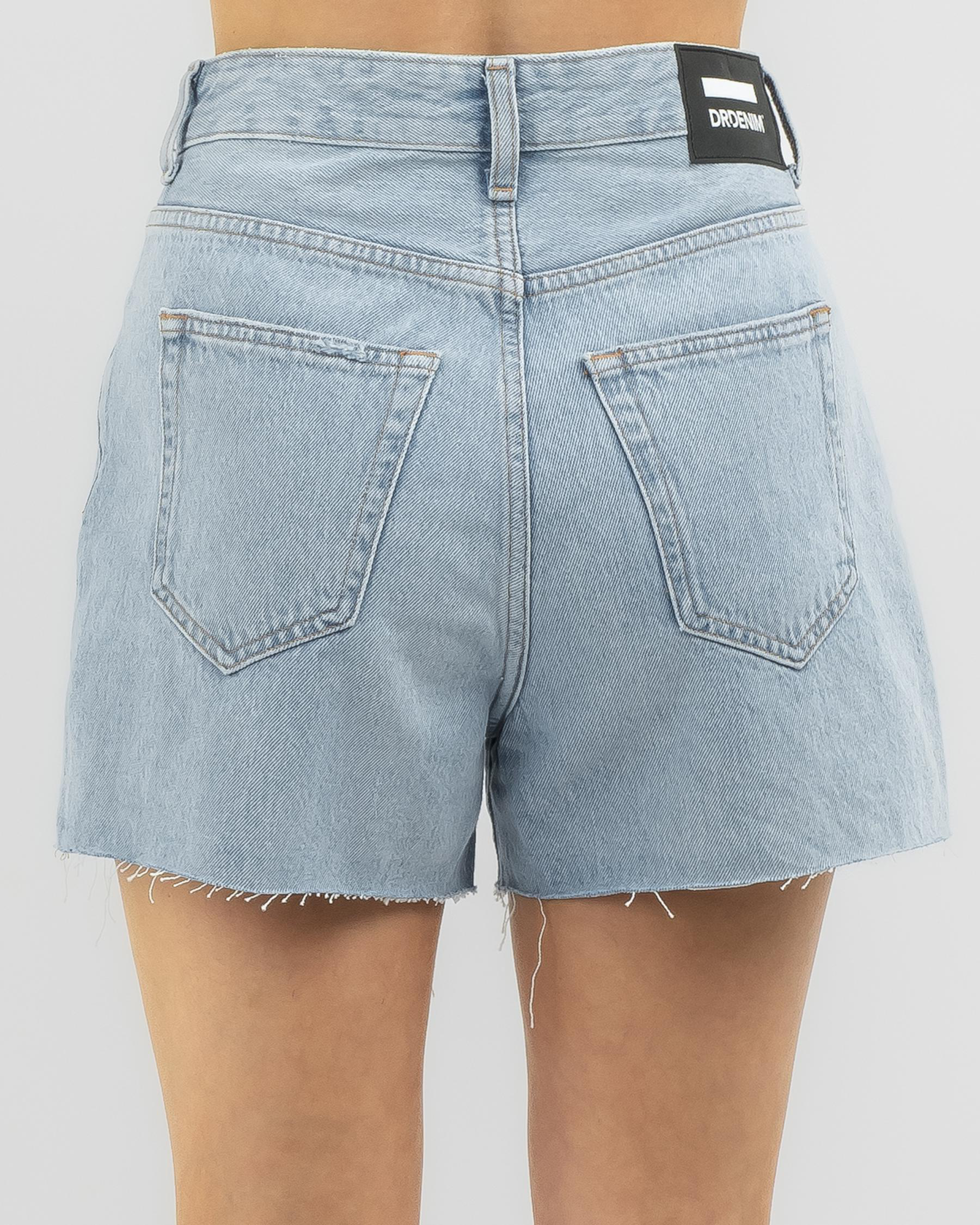 Shop Dr Denim Nora Shorts In Stream Light Worn - Fast Shipping & Easy ...