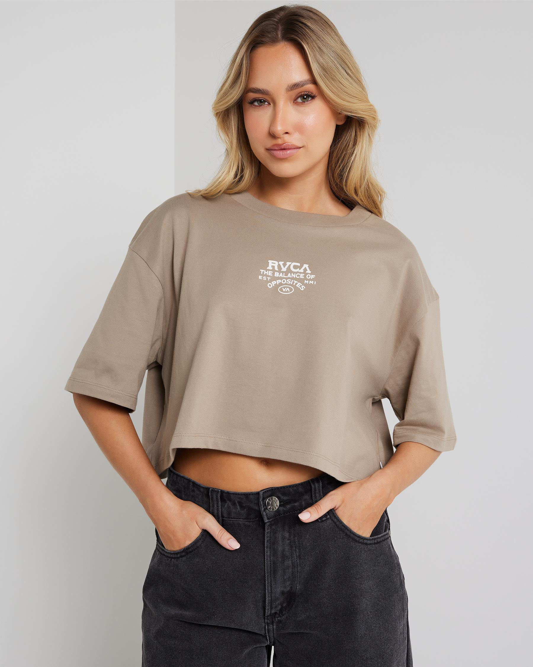 Shop RVCA Deserted Half T-Shirt In Dark Khaki - Fast Shipping & Easy ...