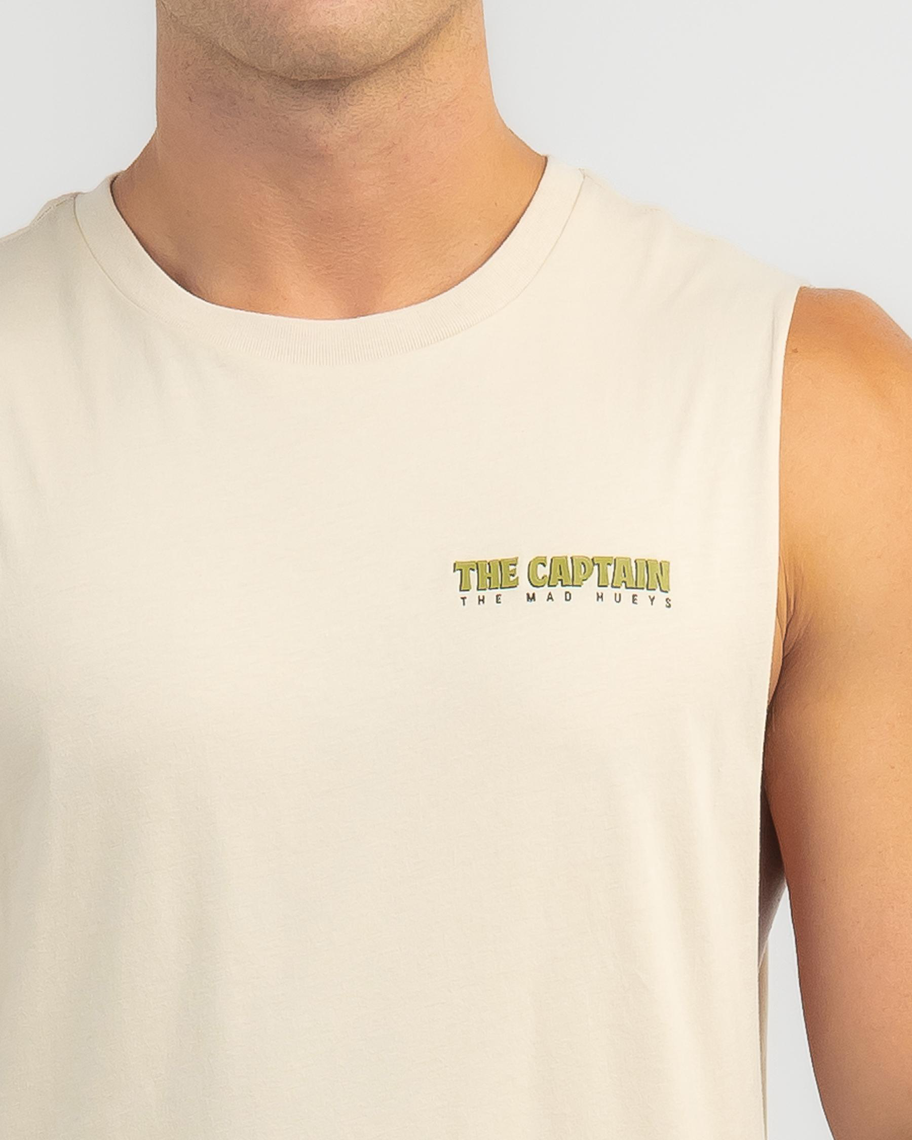 Shop The Mad Hueys Captain Wheel Muscle Tank In Cement - Fast Shipping ...