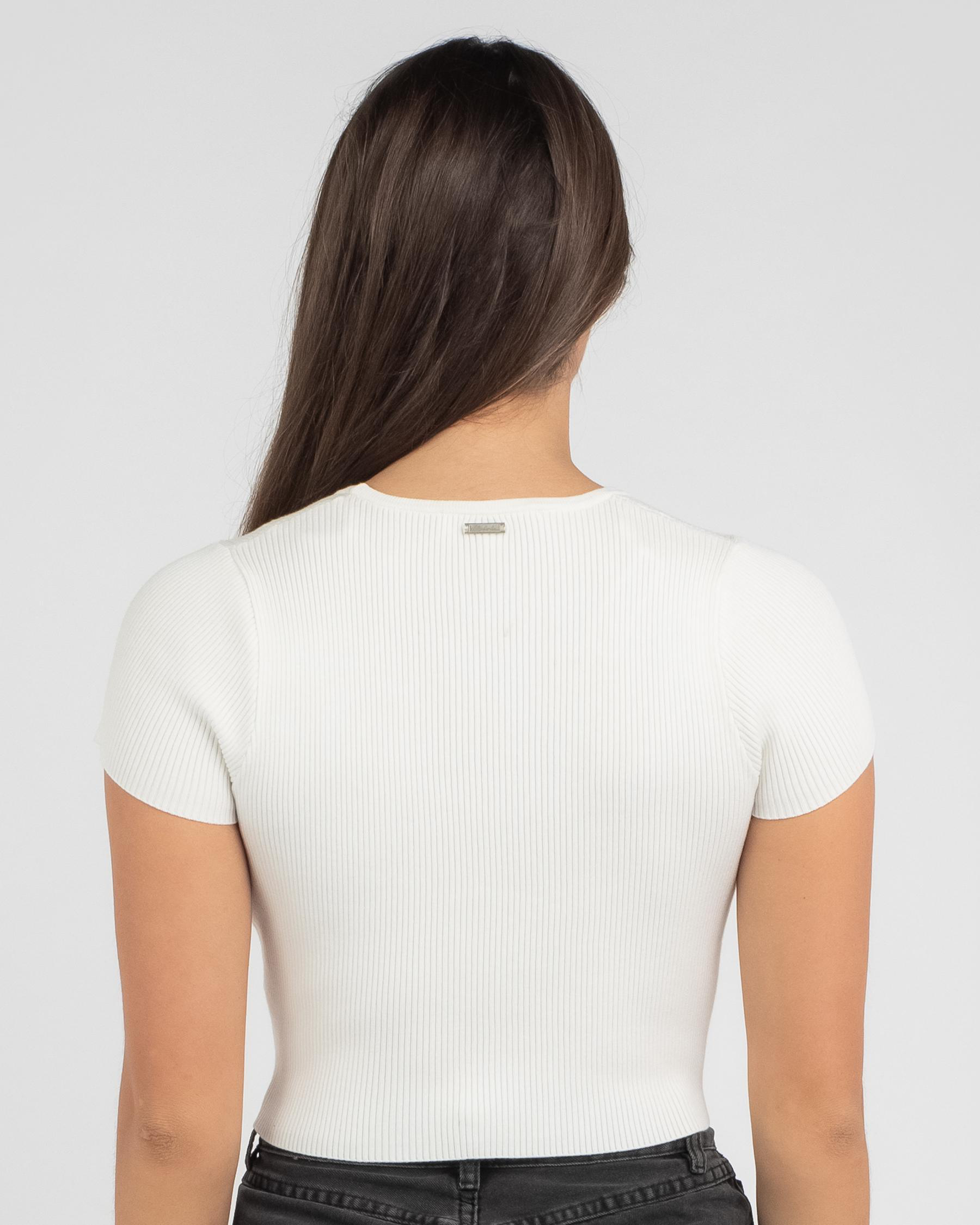 Shop Mooloola Renaissance Knit Top In White - Fast Shipping & Easy ...