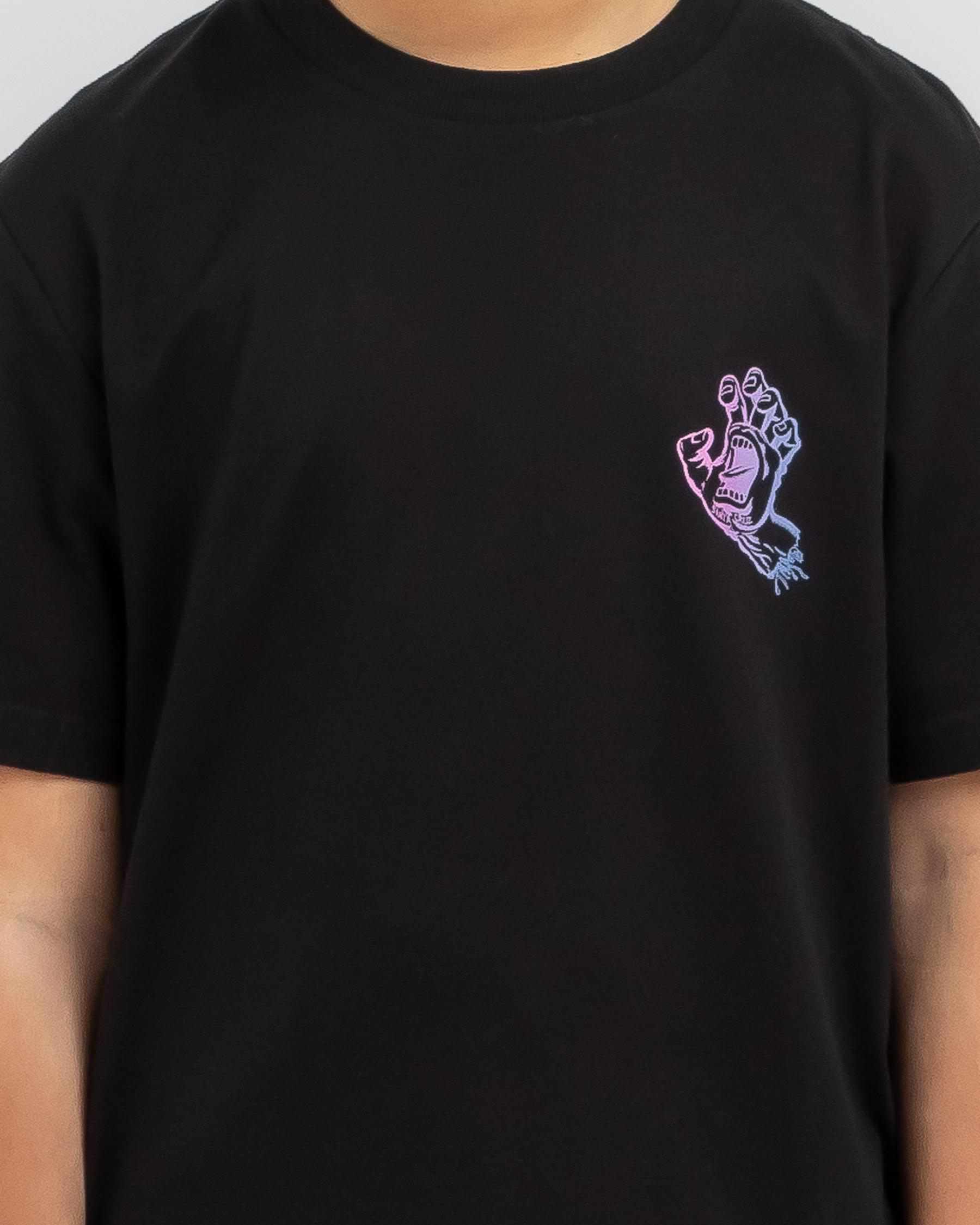 Shop Santa Cruz Boys' Faded Hand T-Shirt In Black - Fast Shipping ...