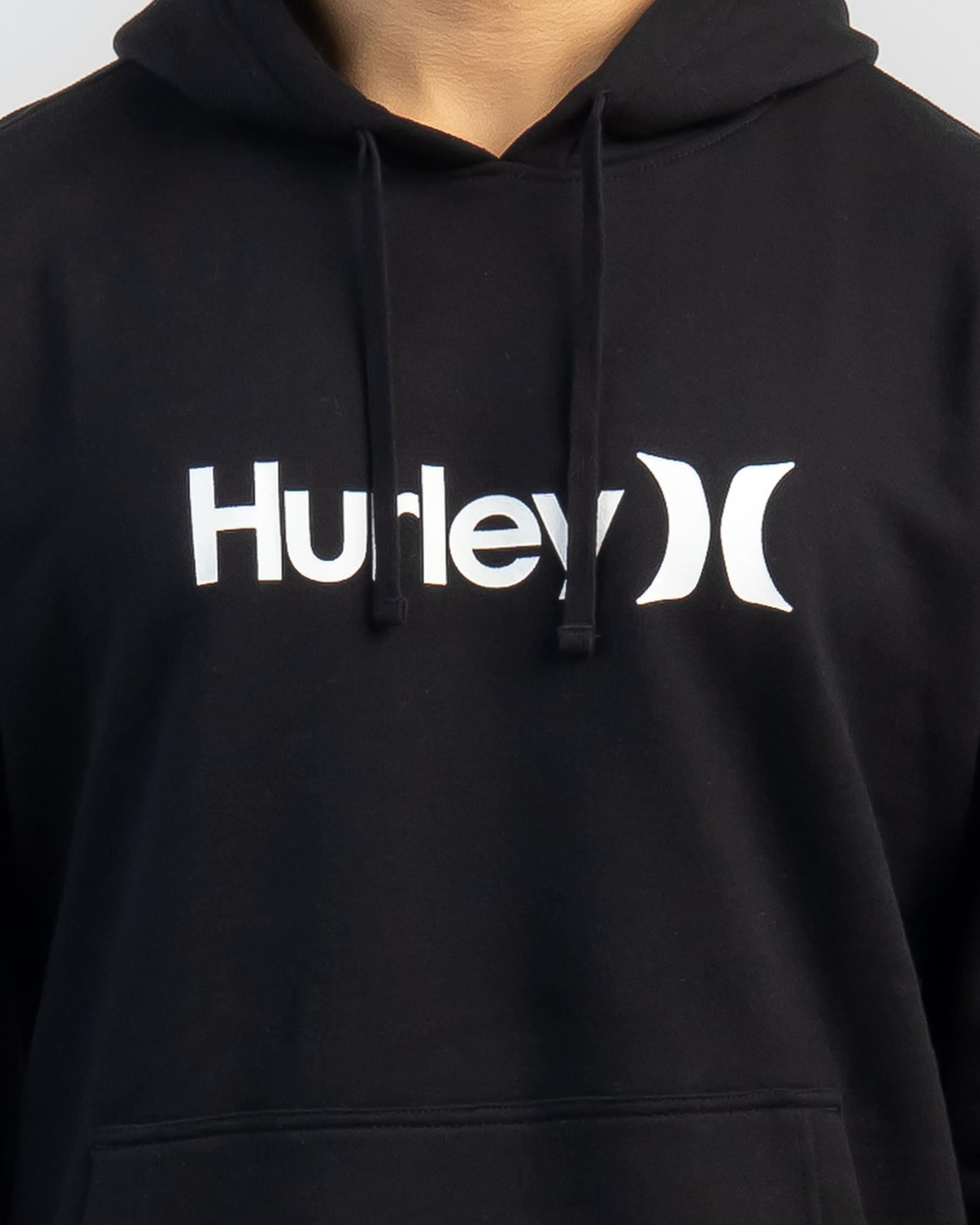 Shop Hurley One And Only Solid Pullover Hoodie In Black - Fast Shipping ...