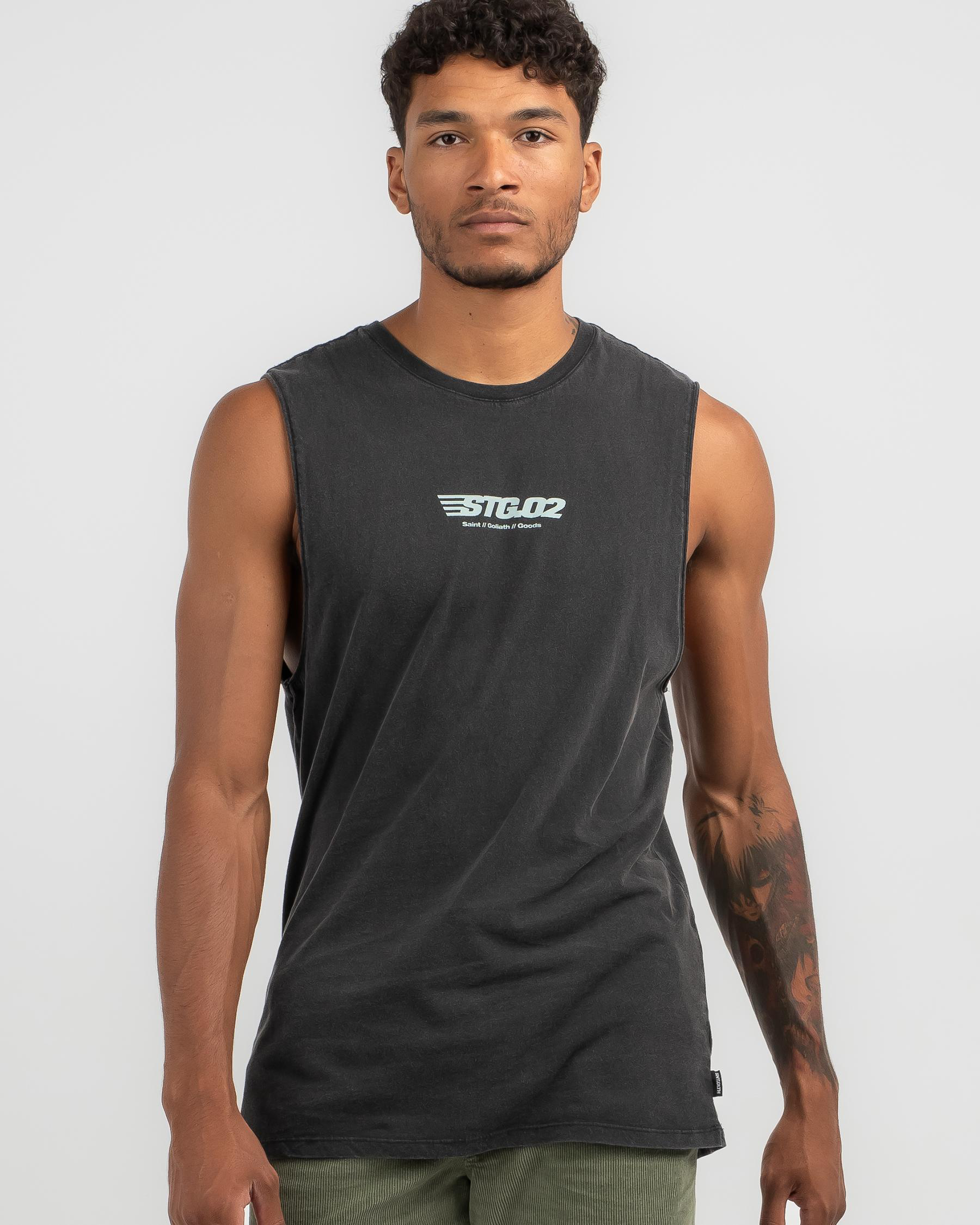 Shop St. Goliath Prism Muscle Tank In White/black - Fast Shipping ...