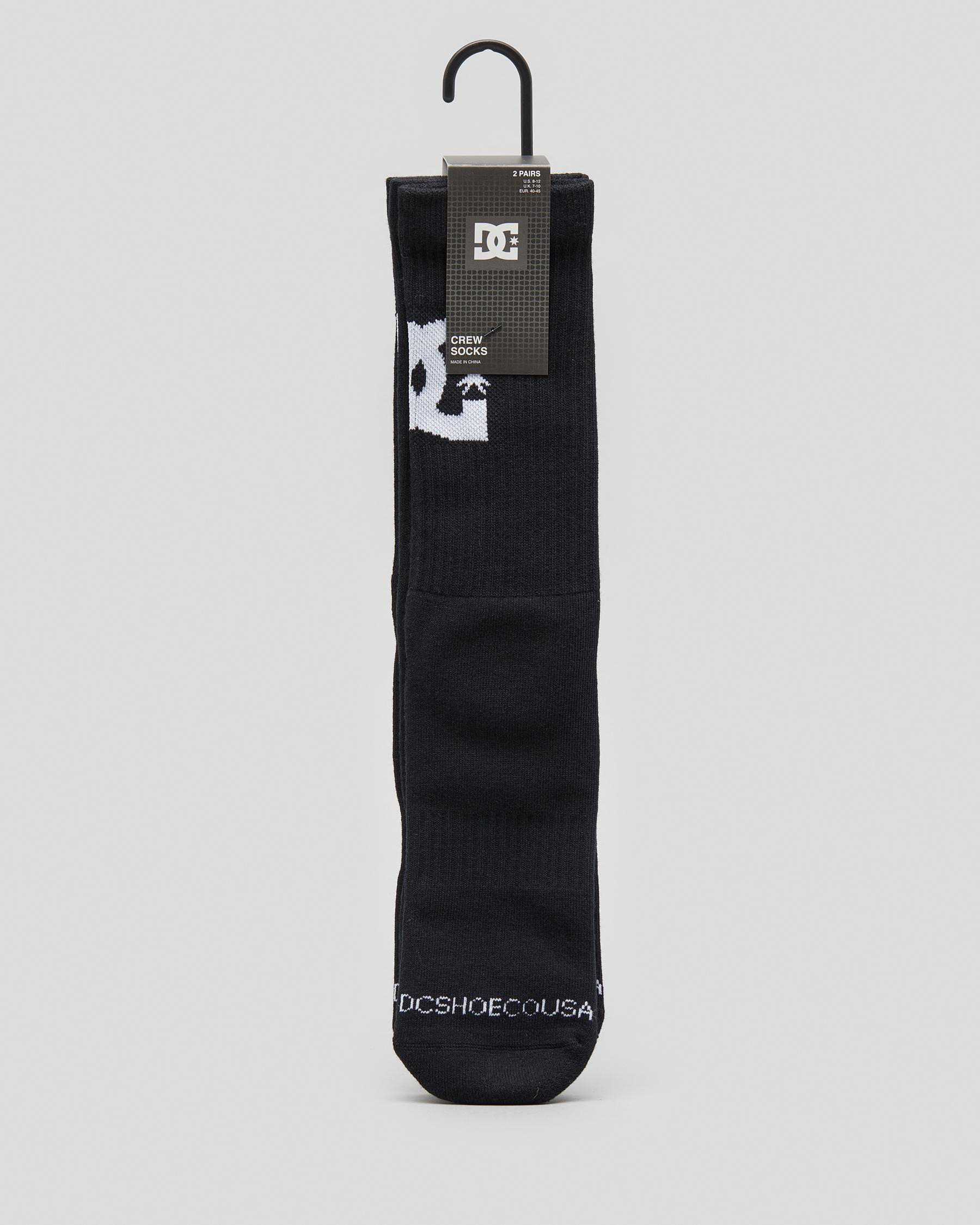 Shop DC Shoes DC Star Crew Socks 2 Pack In Black - Fast Shipping & Easy ...