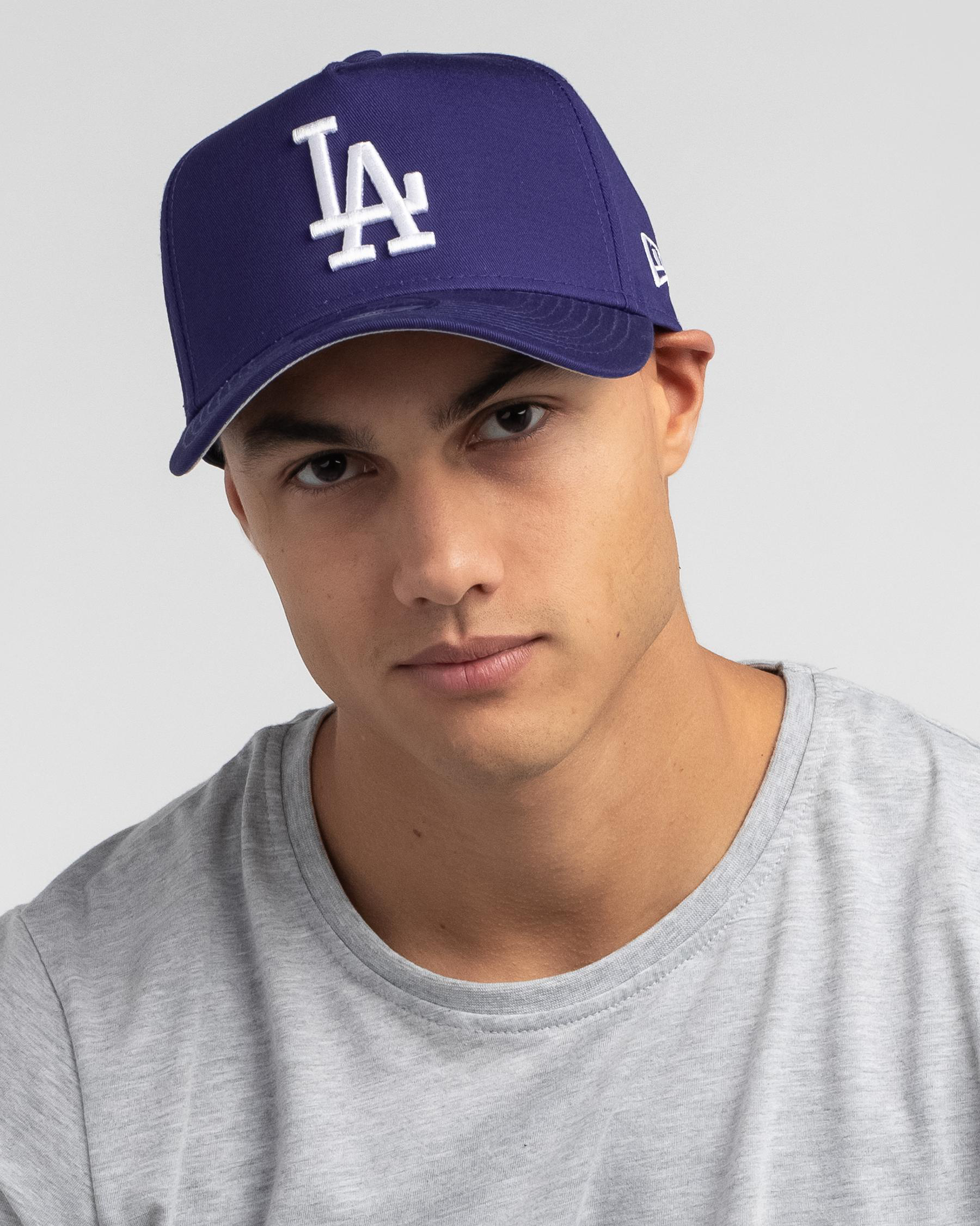Shop New Era Los Angeles Dodgers 9Forty A-Frame Cap In Dk Blue - Fast ...