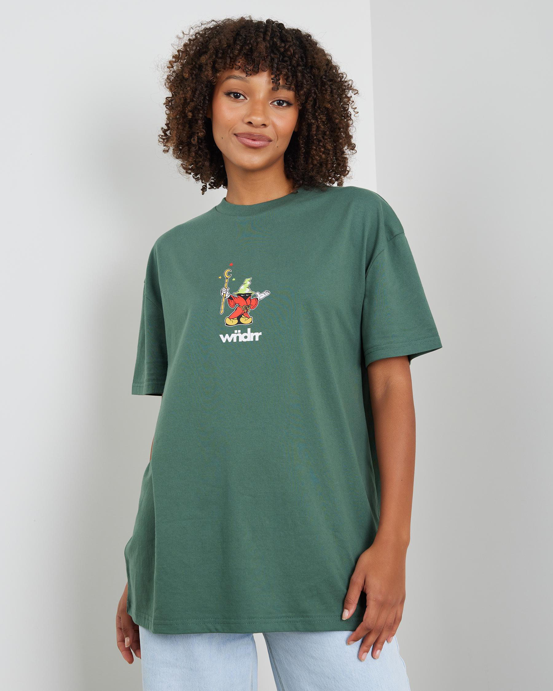 Shop Wndrr Wizard Box Fit T-Shirt In Dark Green - Fast Shipping & Easy ...