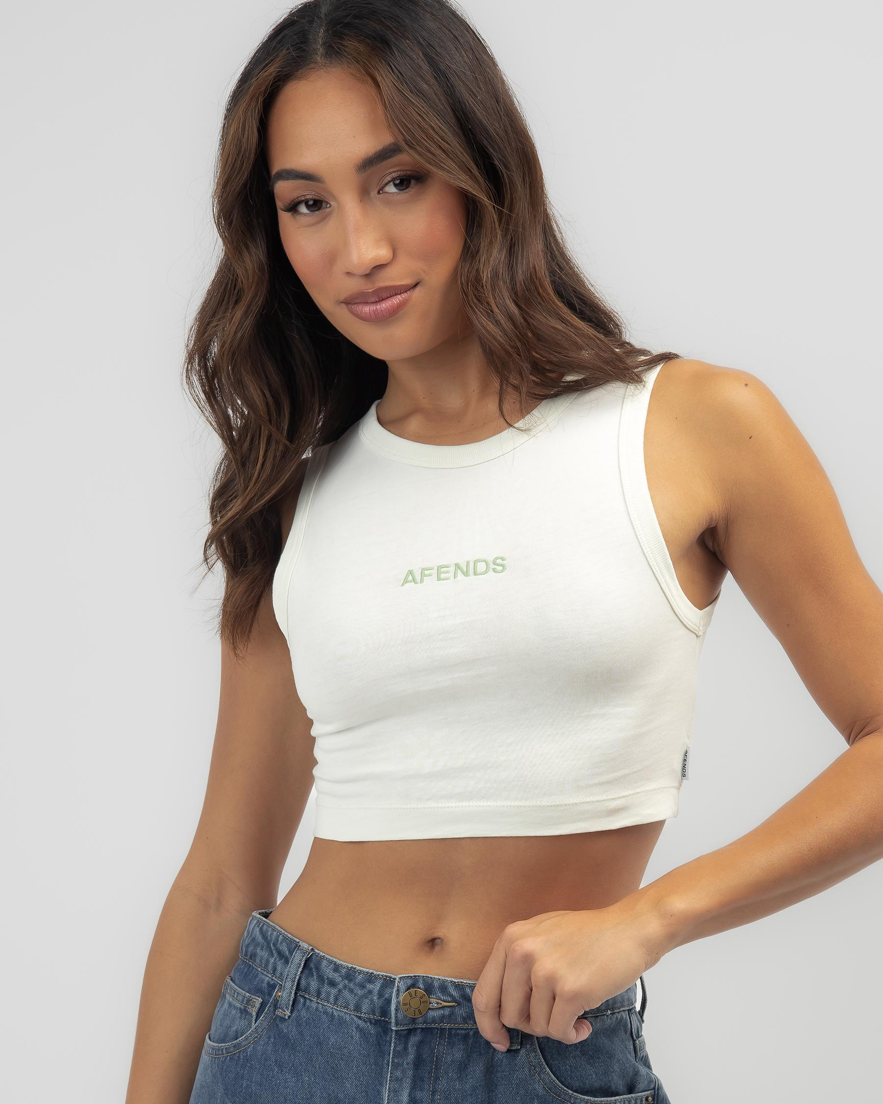 Shop Afends Orchid Tank Top In Off White - Fast Shipping & Easy Returns ...