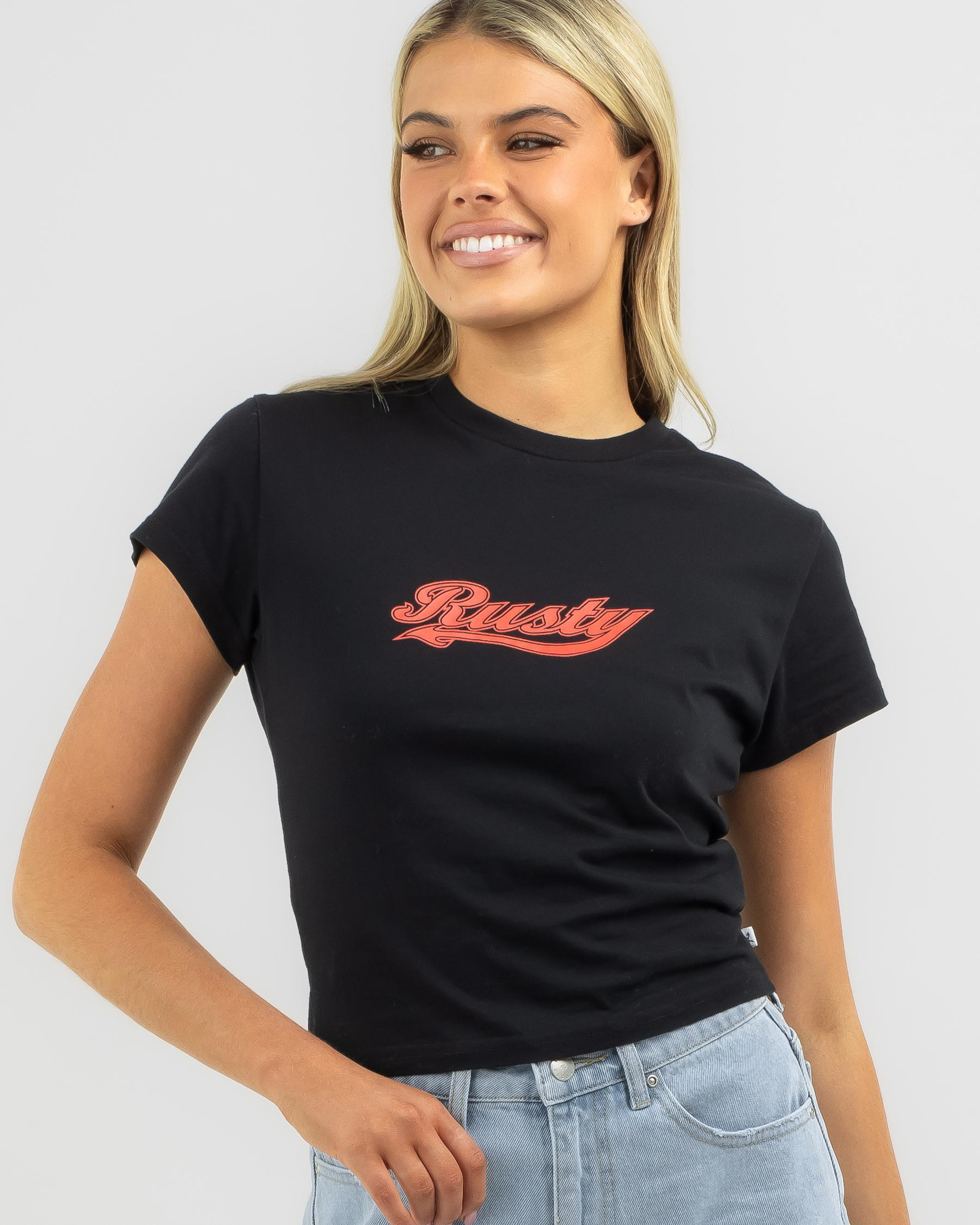 Shop Rusty Norty Short Sleeve Baby Tee In Black - Fast Shipping & Easy ...