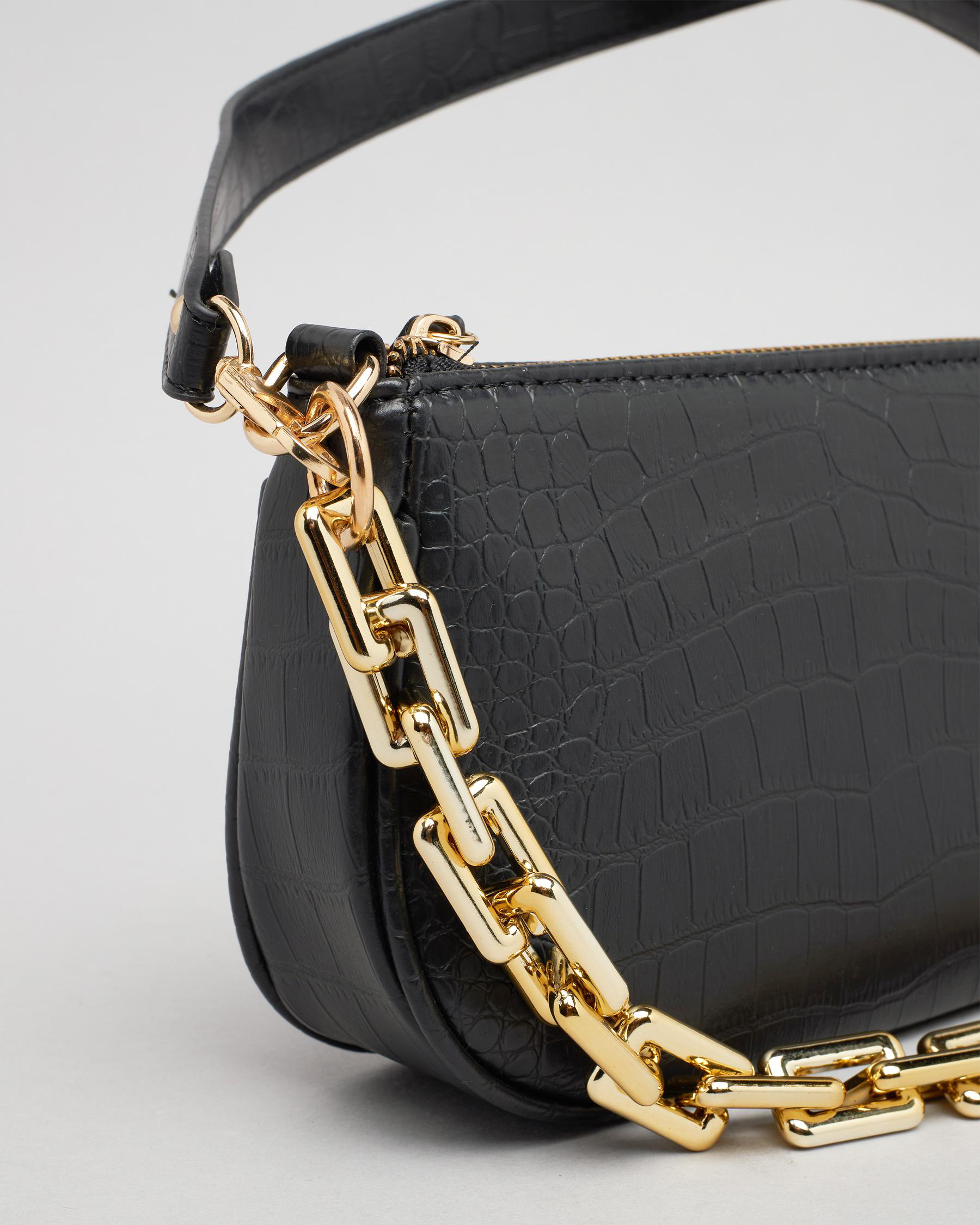 Shop Karyn In LA Jennie Chain Bag Strap In Shiny Light Gold - Fast ...