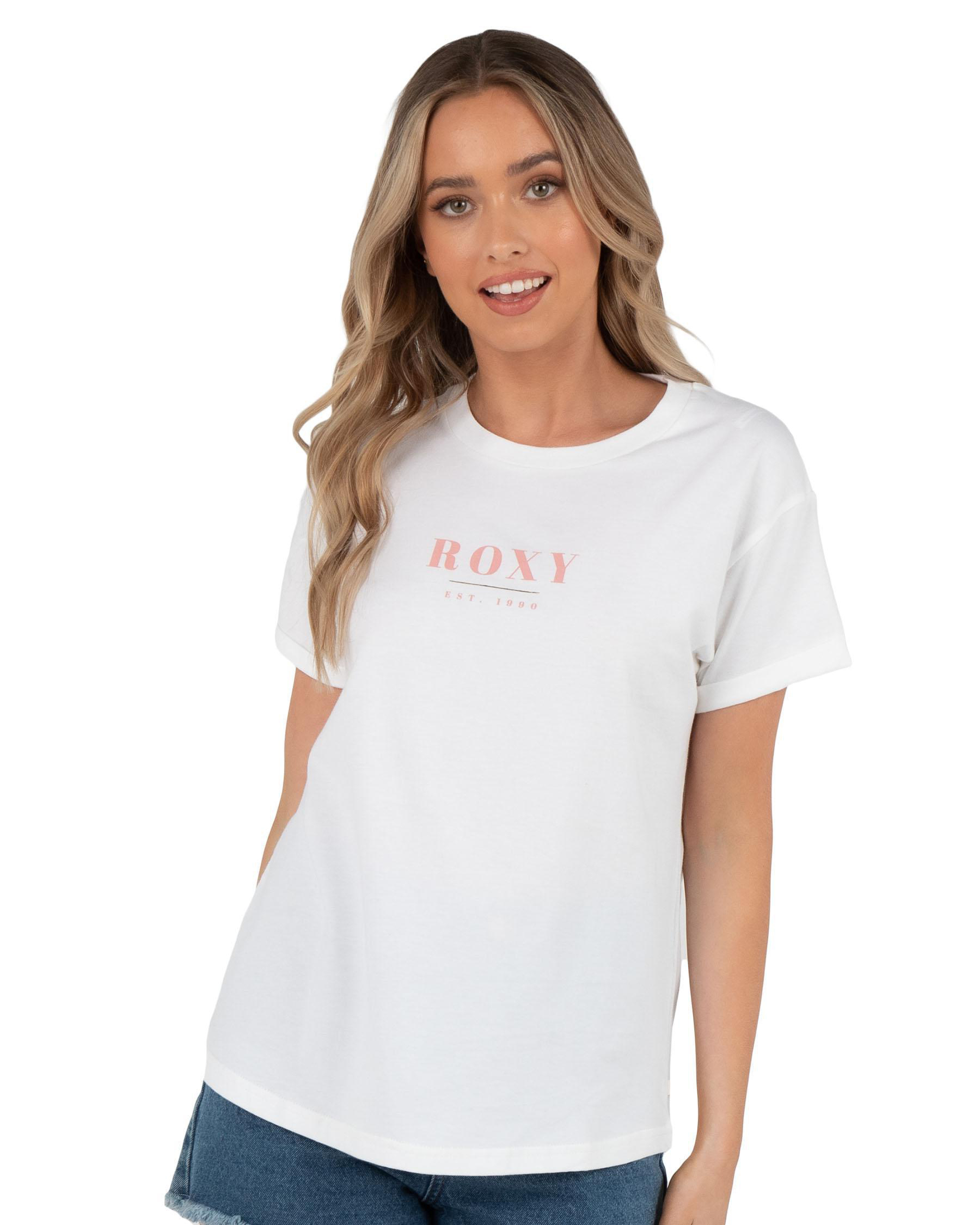 Shop Roxy Epic Afternoon Word T-Shirt In Bright White - Fast Shipping ...