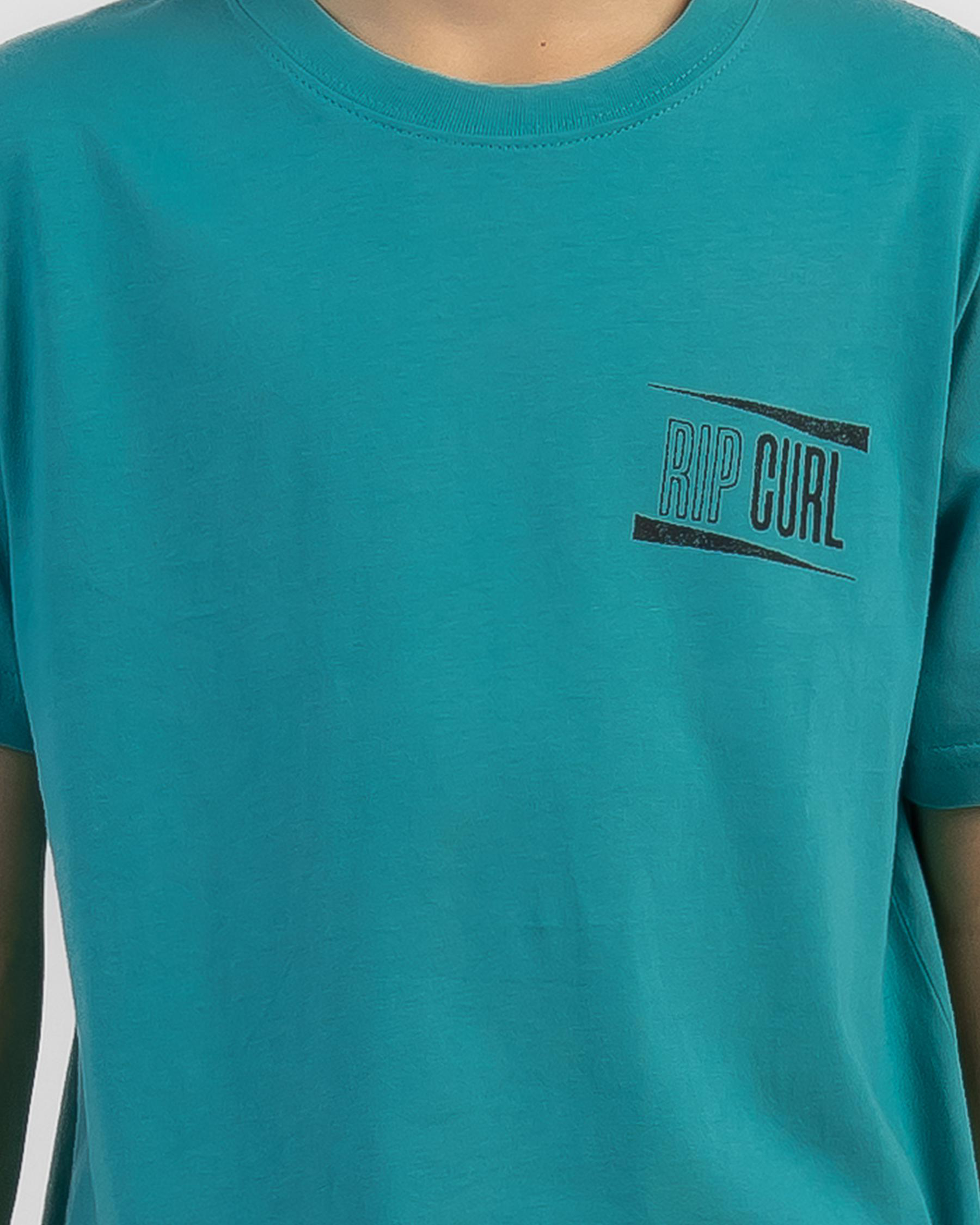 Shop Rip Curl Boys' Wedge T-Shirt In Baltic Teal - Fast Shipping & Easy ...