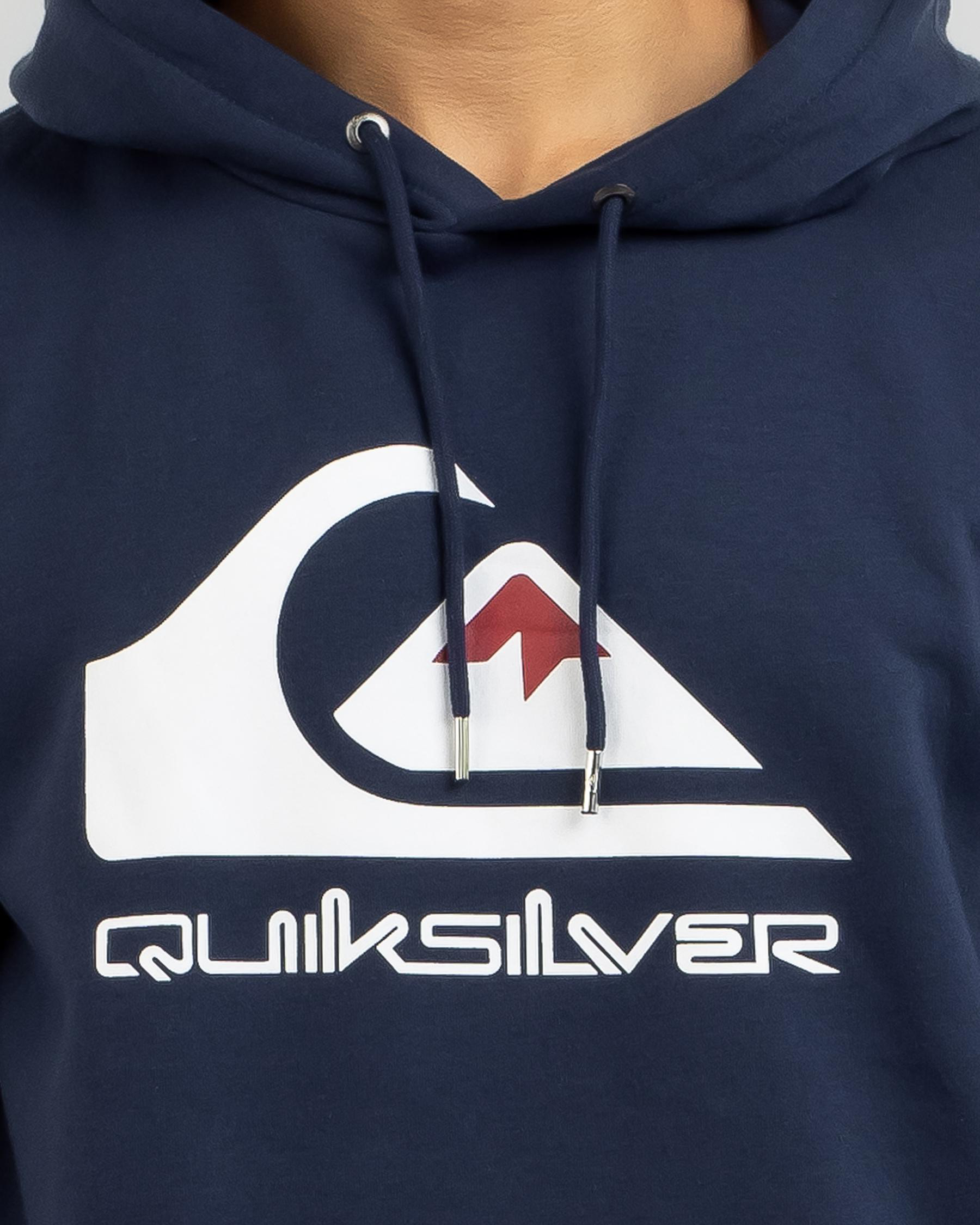Shop Quiksilver Big Logo Pullover Hoodie In Navy Blazer - Fast Shipping ...