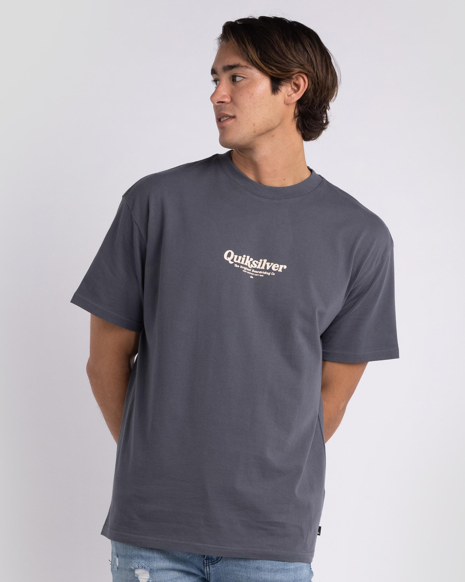Shop Quiksilver Whitewash T-Shirt In Iron Gate - Fast Shipping & Easy ...