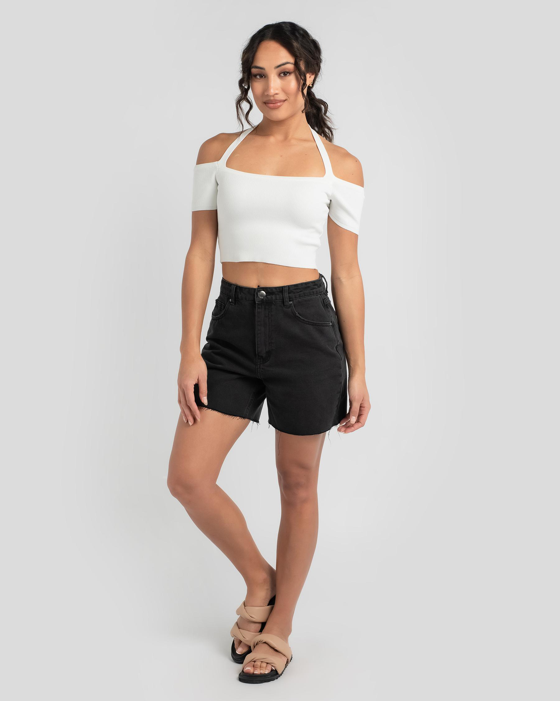 Shop Ava And Ever Vance Shorts In Washed Black - Fast Shipping & Easy ...