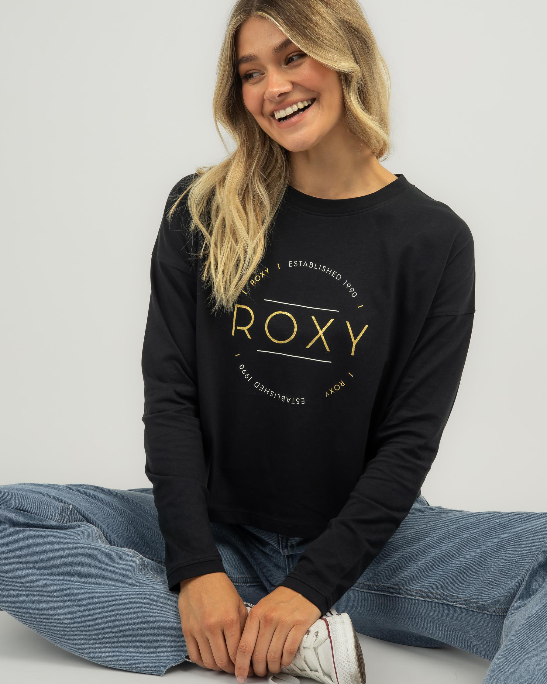 Shop Roxy Winter Noon Long Sleeve T-Shirt In Anthracite - Fast Shipping & Easy Returns - City ...