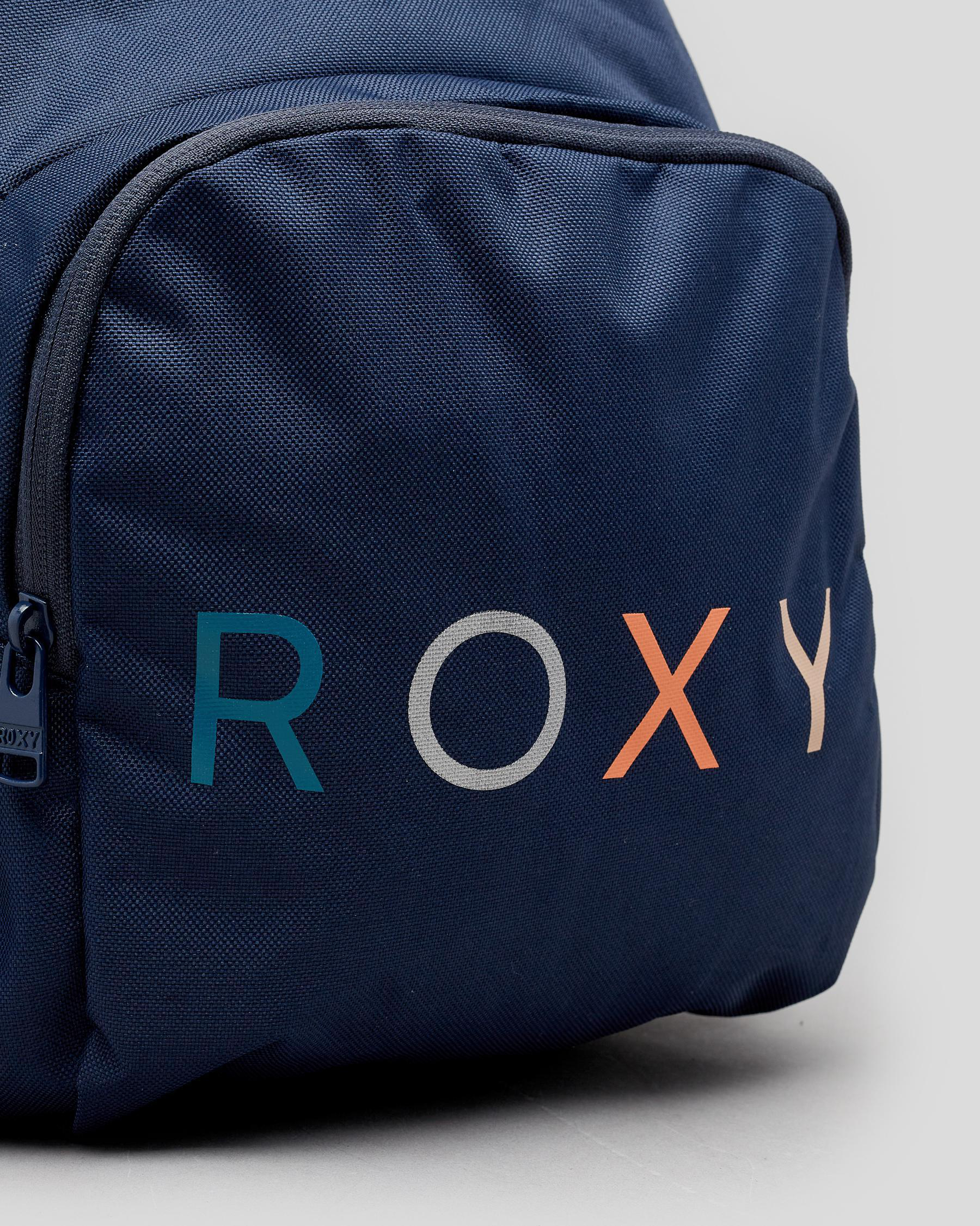 Shop Roxy Shadow Swell Logo Backpack In Mood Indigo - Fast Shipping ...