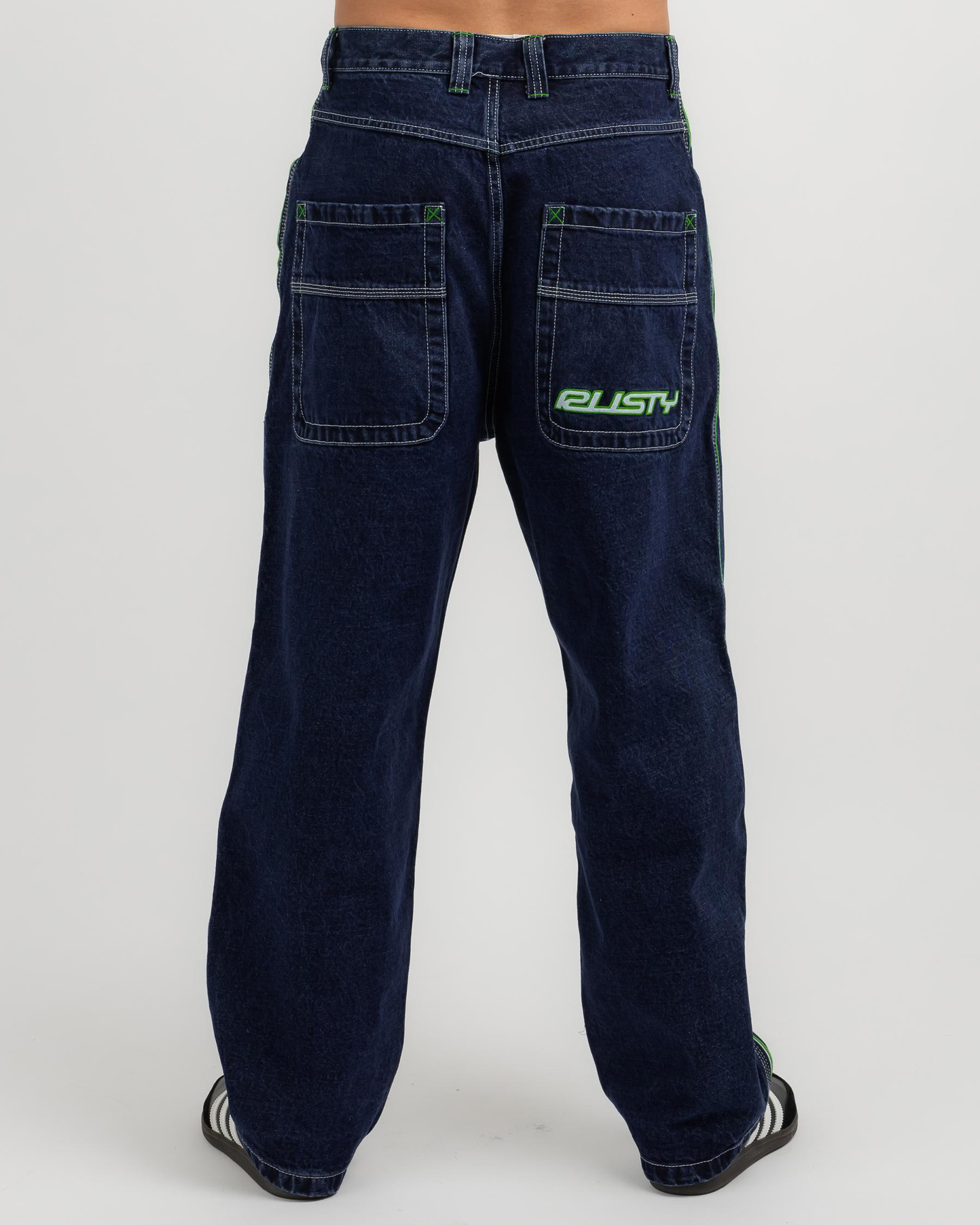 Shop Rusty Flip Daddy 2.0 Jeans In Deep Sea Blue - Fast Shipping & Easy ...