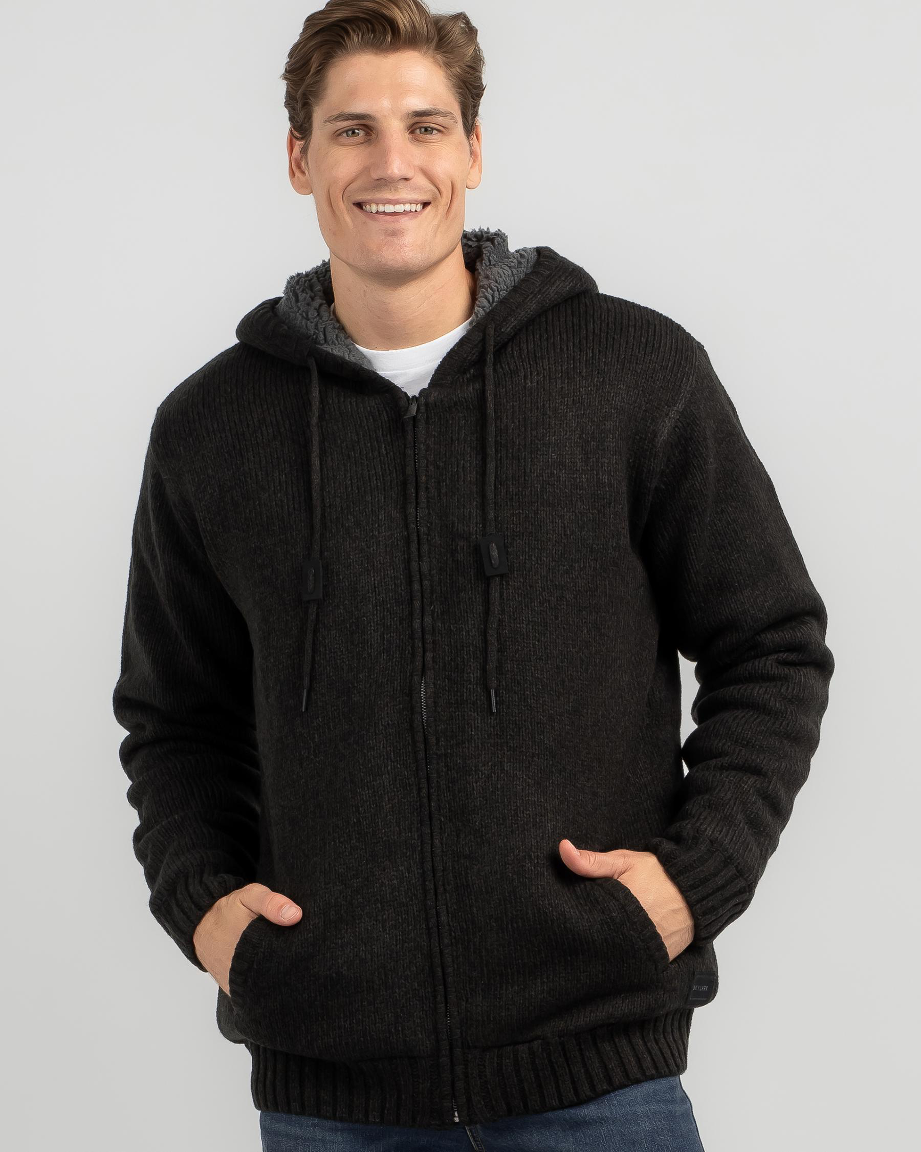 Shop Skylark Boundary Hooded Knit Jacket In Black - Fast Shipping ...