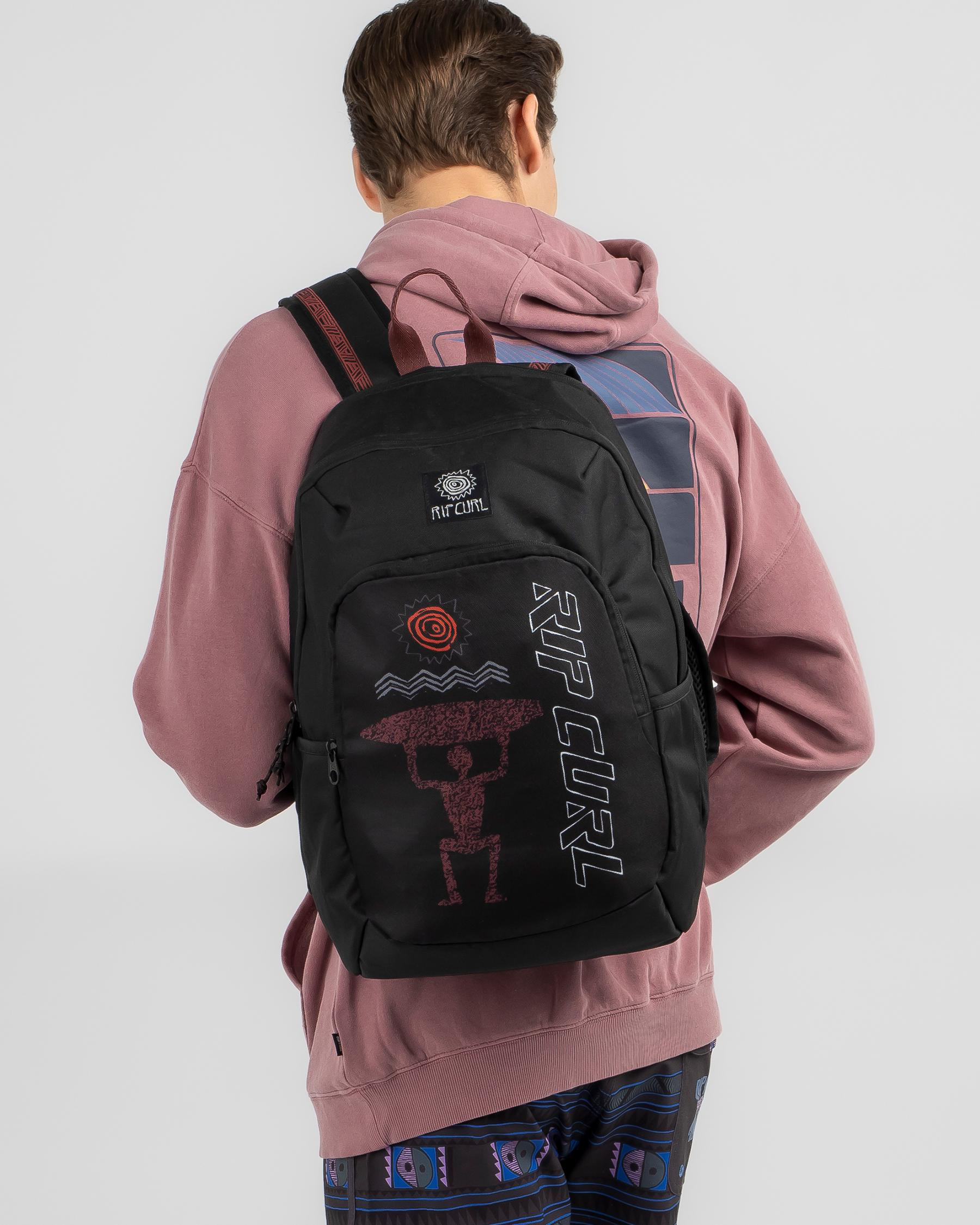 Shop Rip Curl Ozone 30L Solid Rock Backpack In Black - Fast Shipping ...