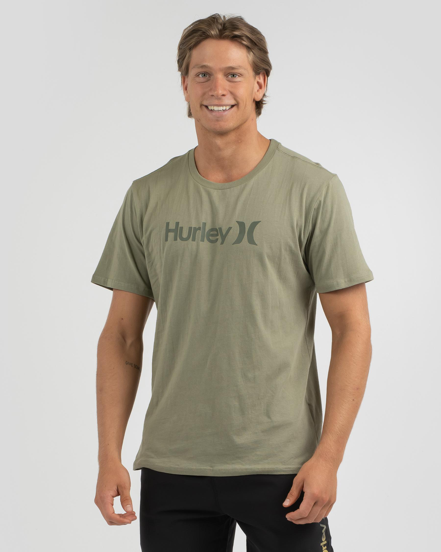 Shop Hurley WSH One and Only Solid T-Shirt In H379 - Fast Shipping ...