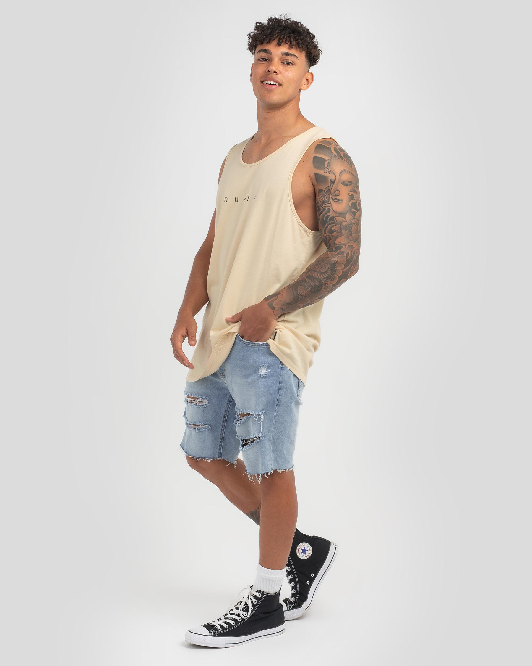 Shop Rusty Short Cut Tank In Oatmeal - Fast Shipping & Easy Returns ...