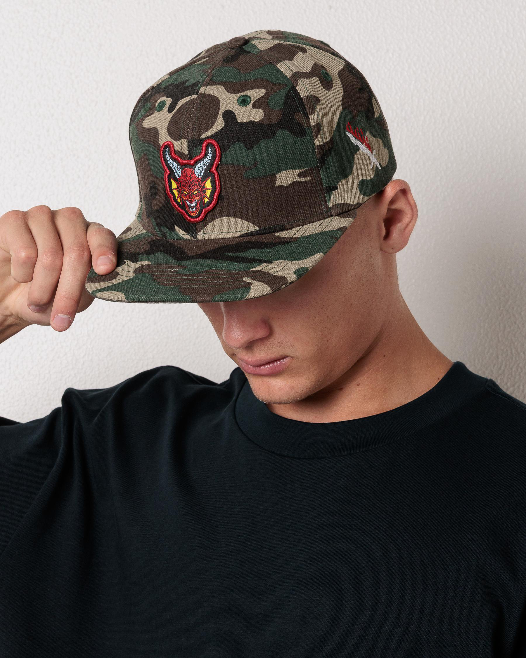 Santa Cruz Stranger Things Hellfire Club Snapback Cap In Camo - FREE ...