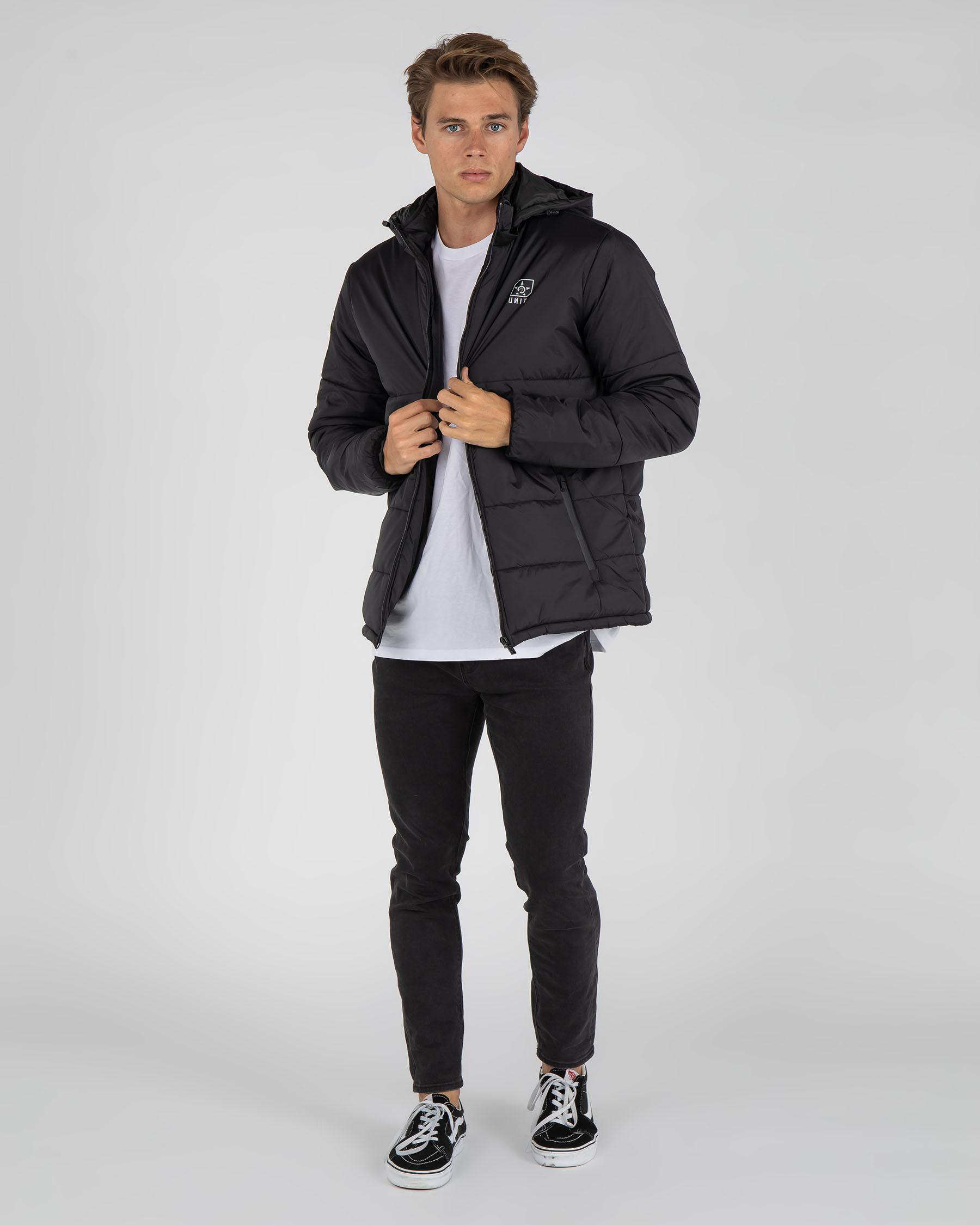 Unit Puffer Hooded Jacket In Black - FREE* Shipping & Easy Returns ...