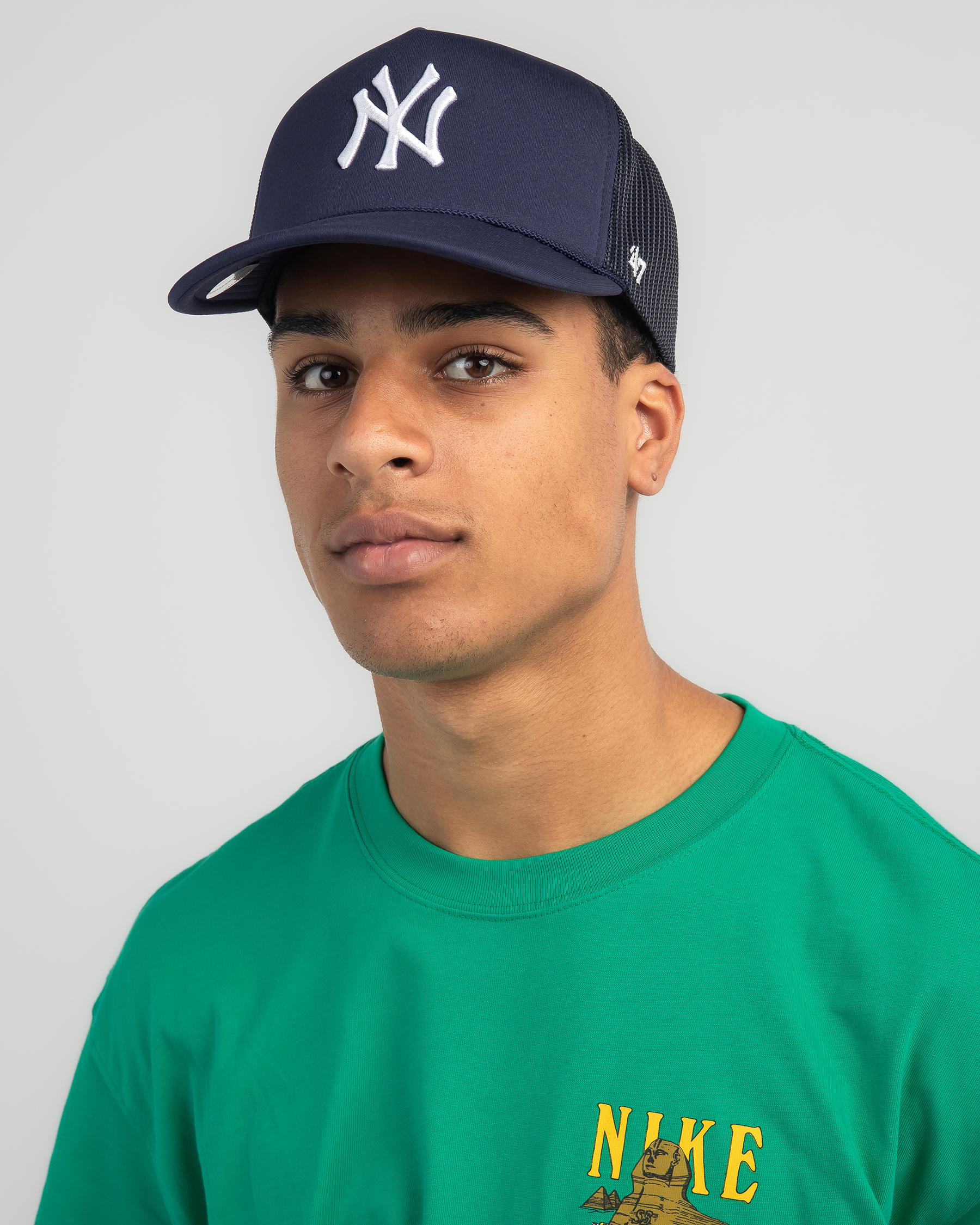 Shop Forty Seven New York Yankees Foam Front Mesh 47' Trucker In Navy - Fast Shipping & Easy ...