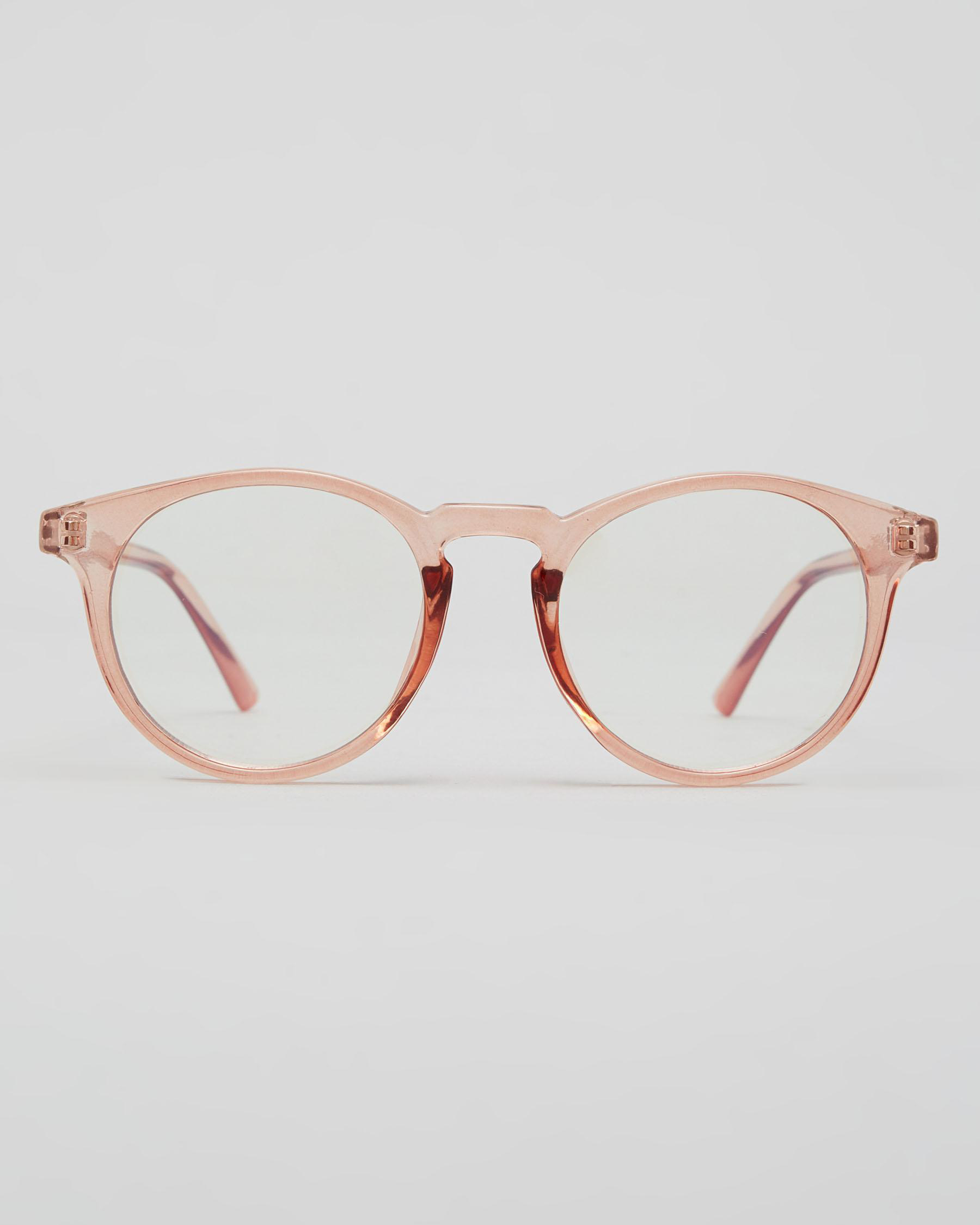 Shop Indie Eyewear Thea Blue Light Glasses In Latte/clear - Fast ...