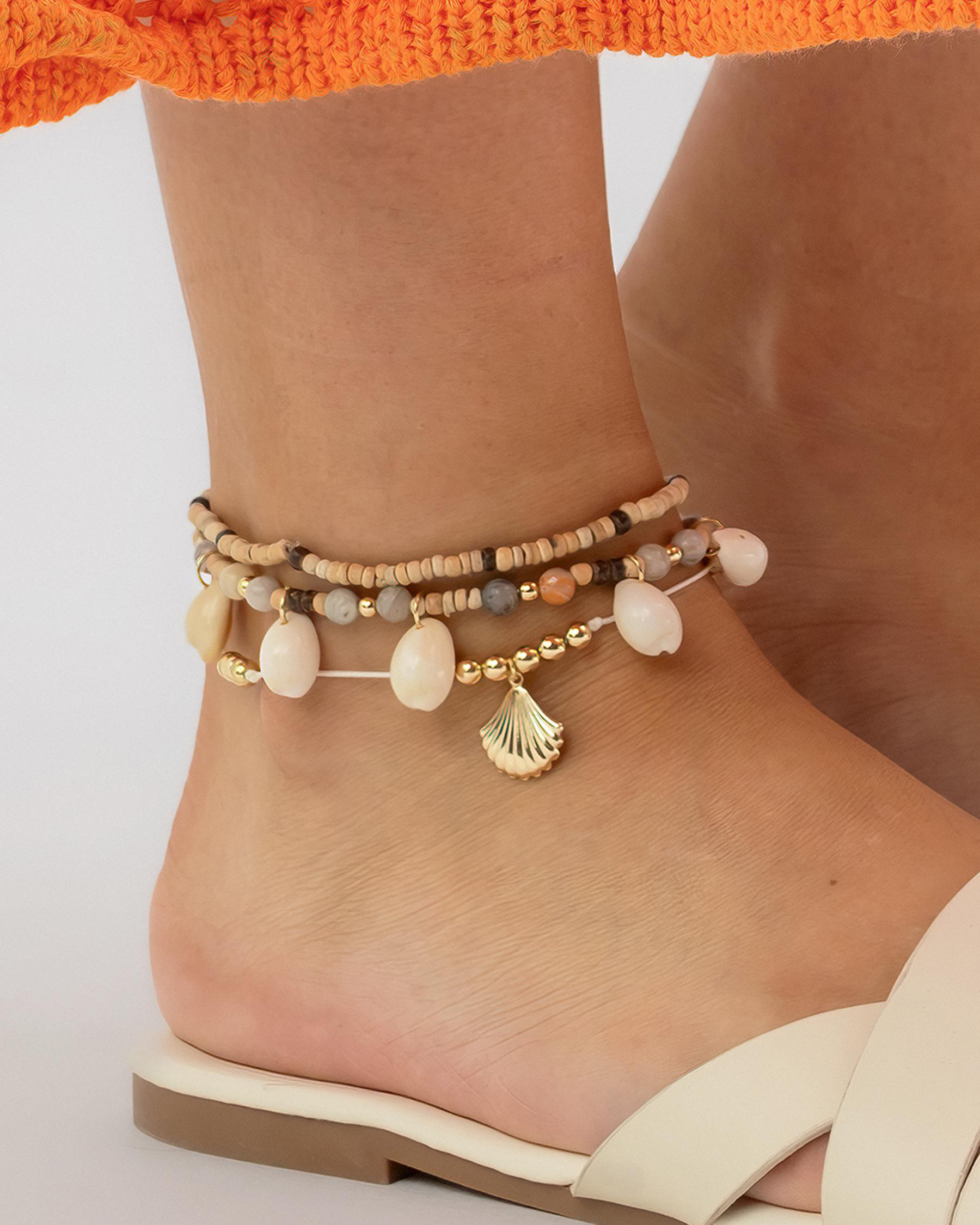 Shop Karyn In LA Alani Anklet Pack In Natural/white - Fast Shipping & Easy Returns - City Beach ...