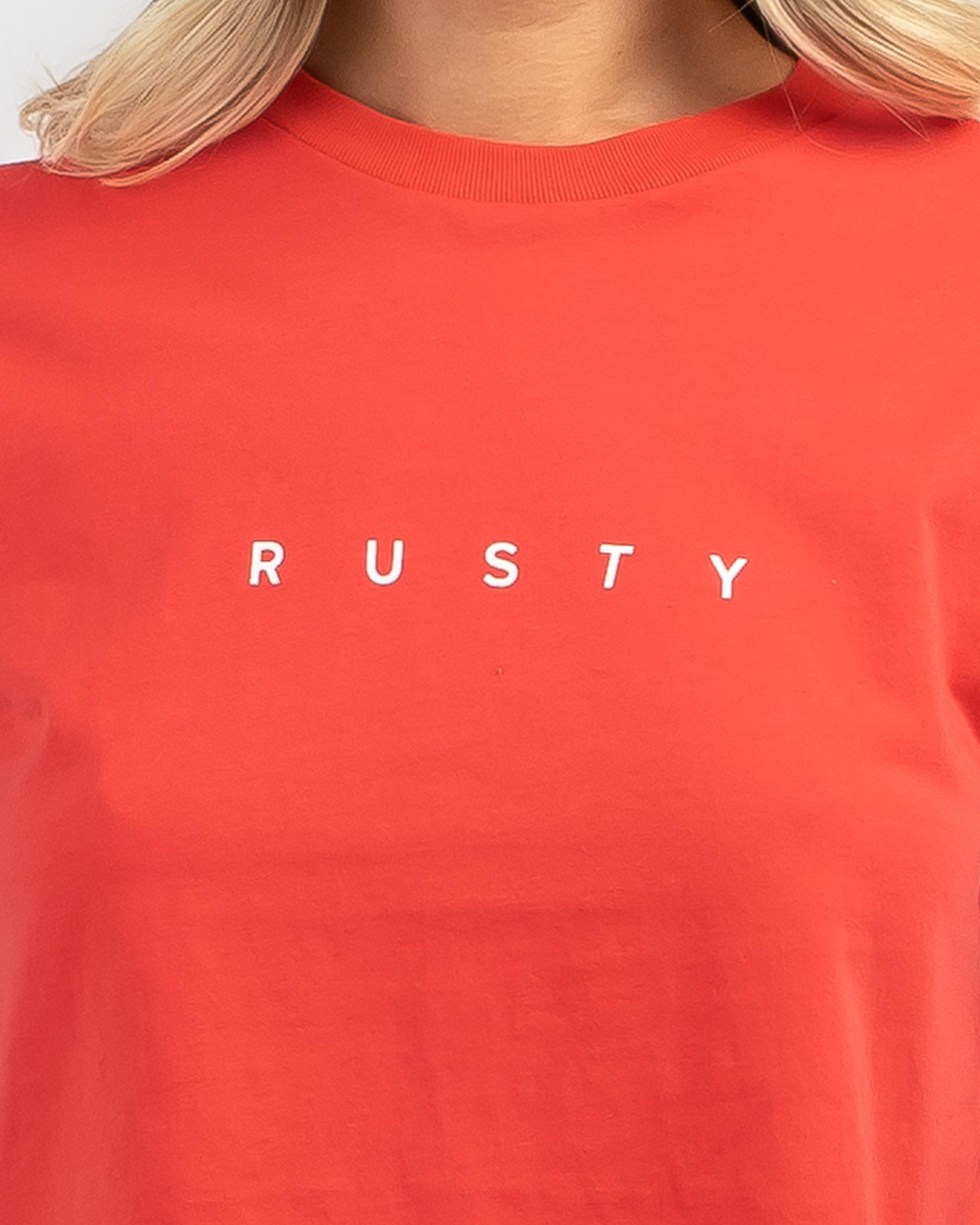 Shop Rusty Essentials Classic Crop T-Shirt In Radiant Red - Fast ...