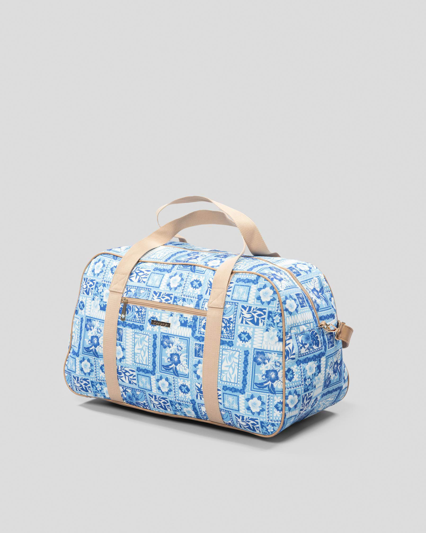 Shop Mooloola Tropical Holiday Travel Bag In Blue/white - Fast Shipping ...