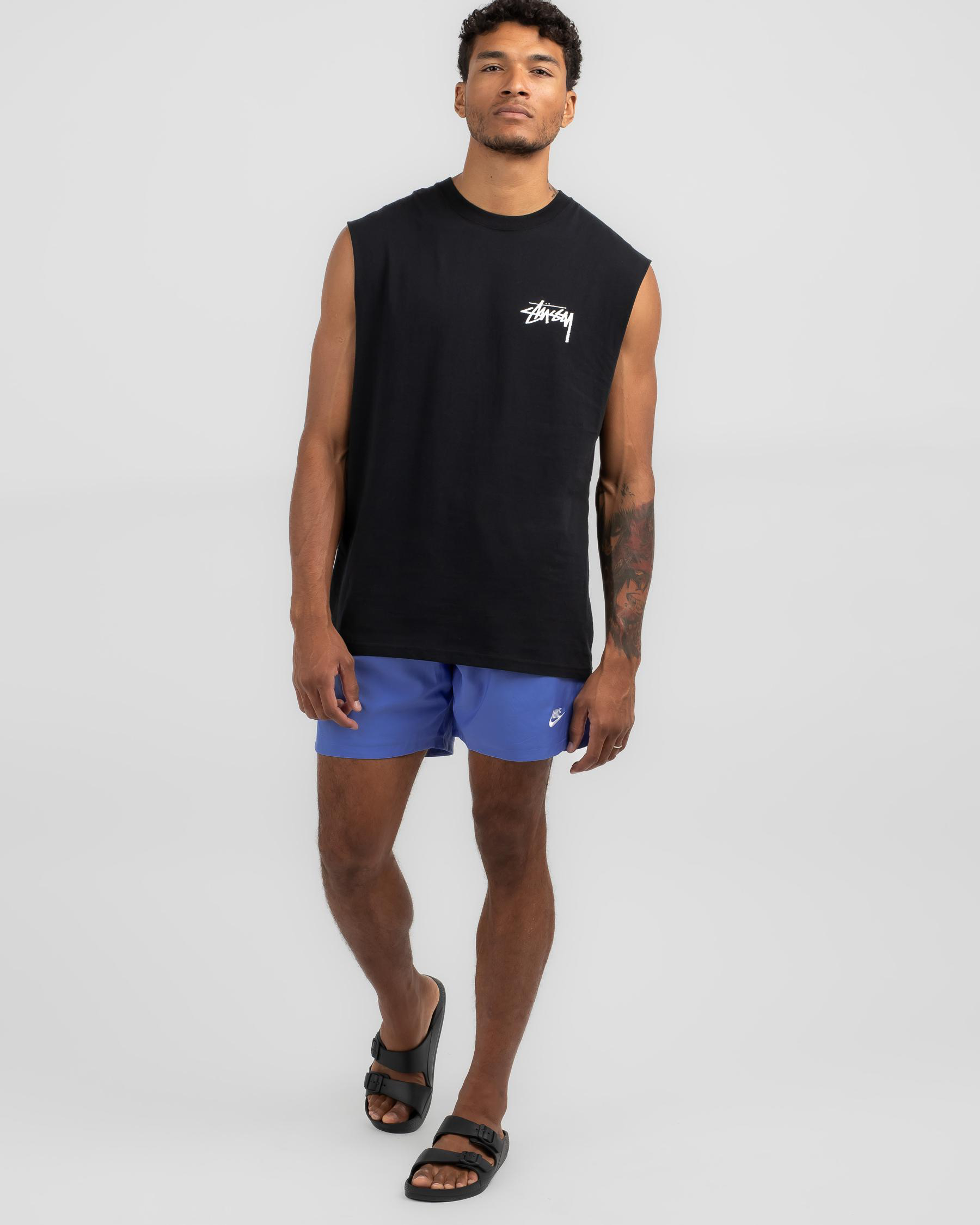 Shop Stussy No. 4 Muscle Tank In Black - Fast Shipping & Easy Returns ...