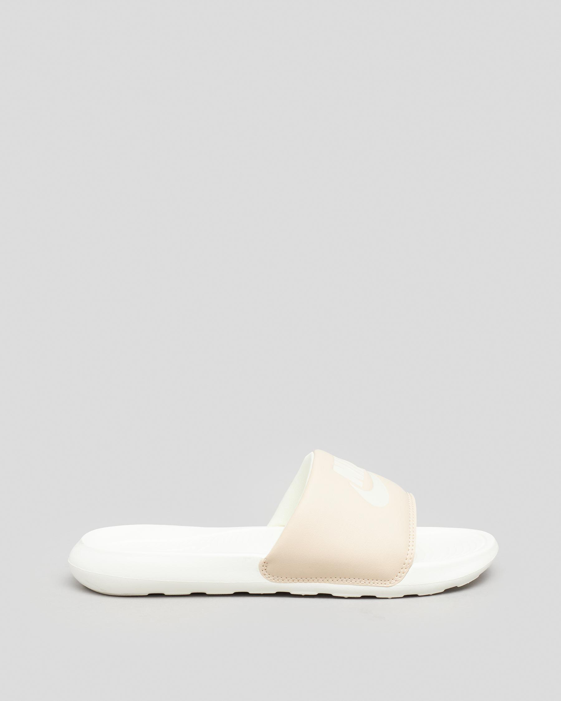 Shop Nike Womens' Victori One Slide Sandals In Sanddrift/coconut Milk ...