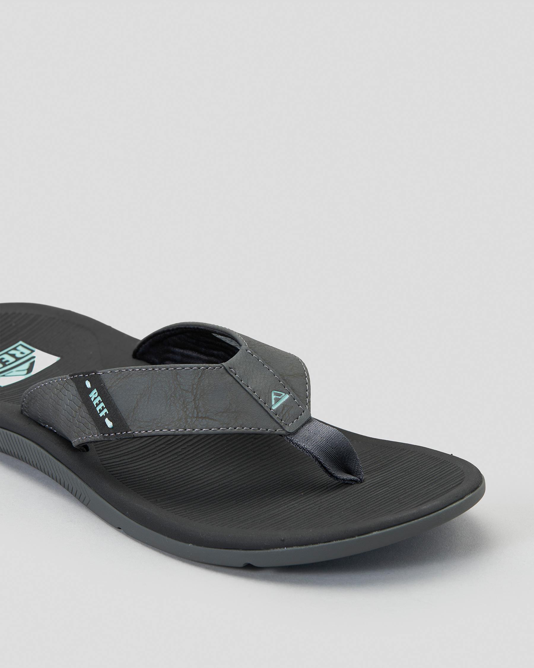 Shop Reef Santa Ana Sandals In Gunmetal/ocean - Fast Shipping & Easy ...