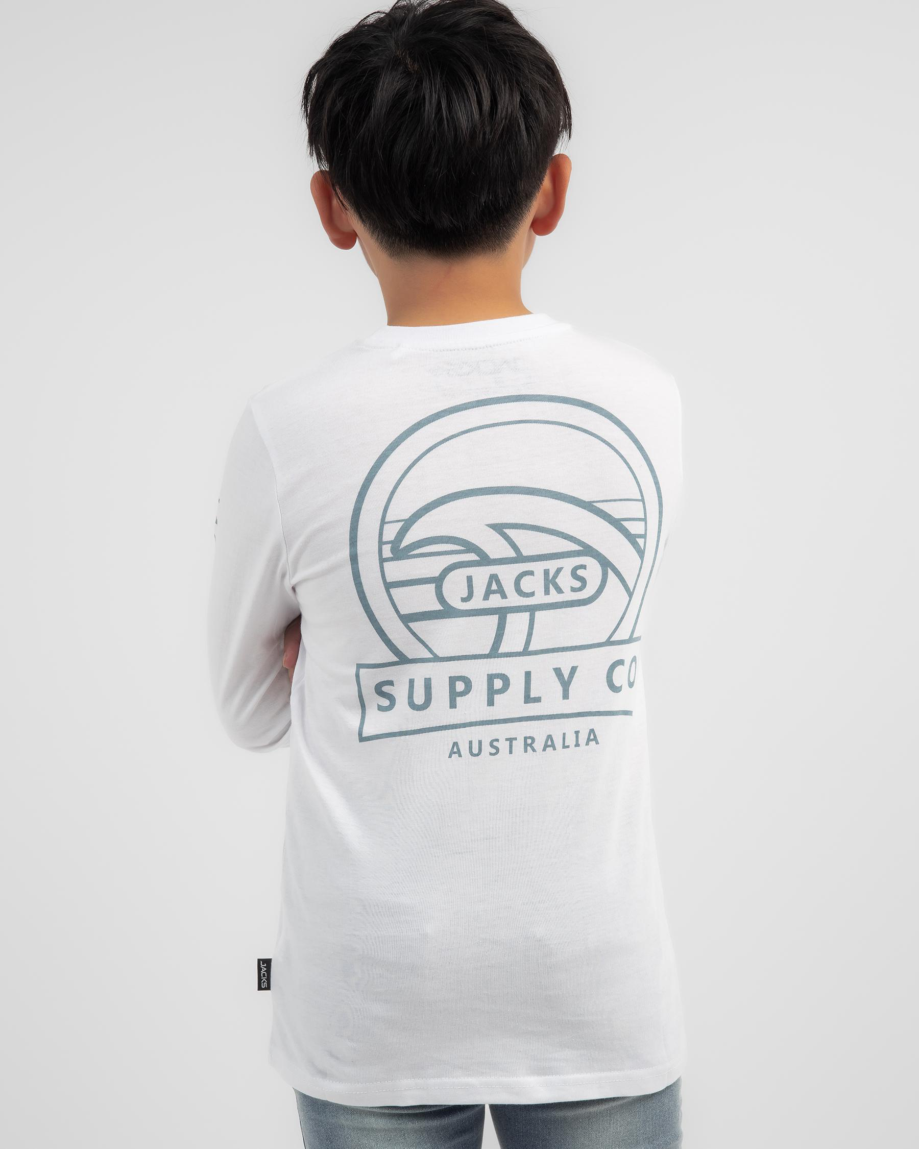 Shop Jacks Boys' Eruption Long Sleeve T-Shirt In White - Fast Shipping & Easy Returns - City ...