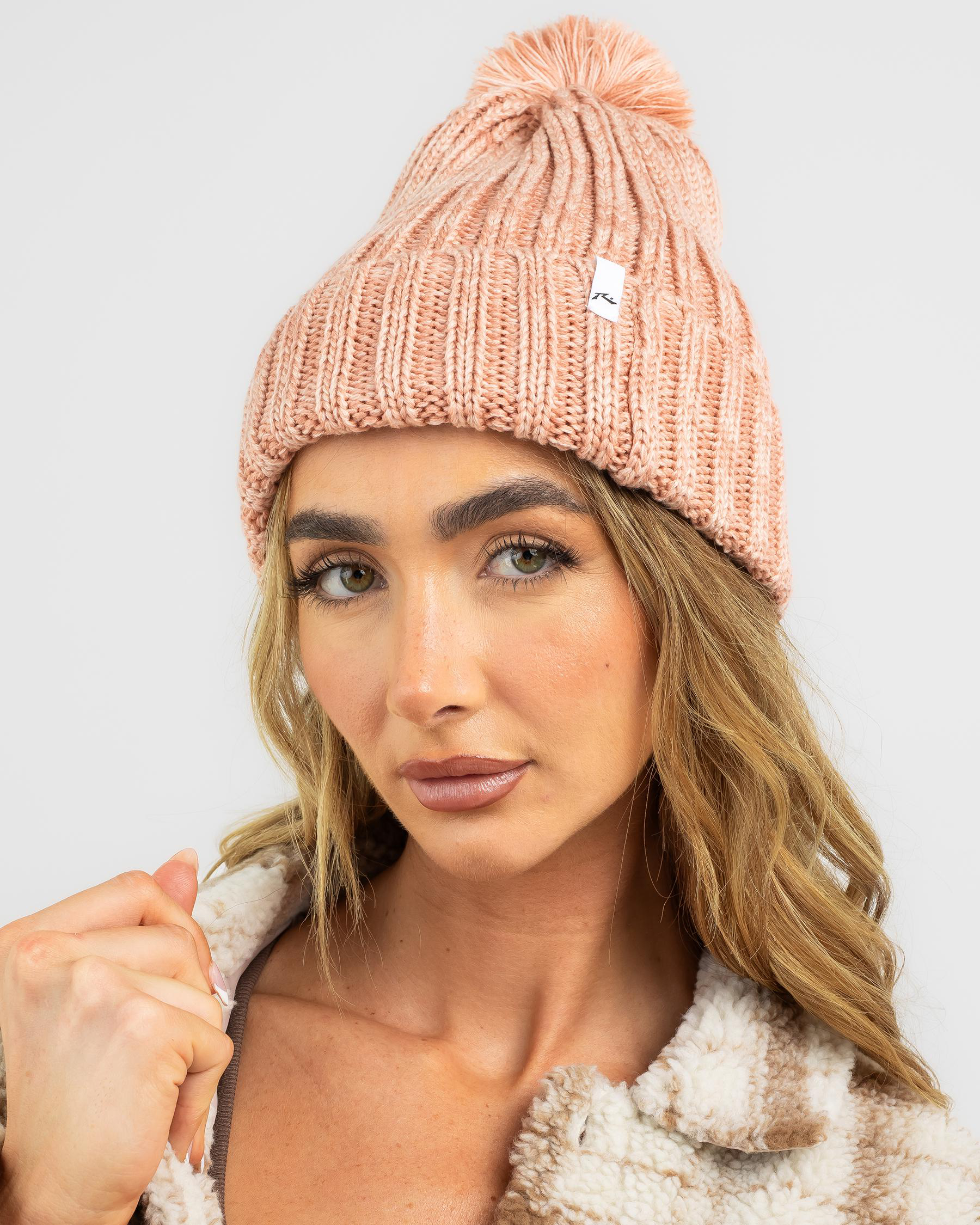 Shop Rusty Rollin Beanie In Vintage Peach - Fast Shipping & Easy ...