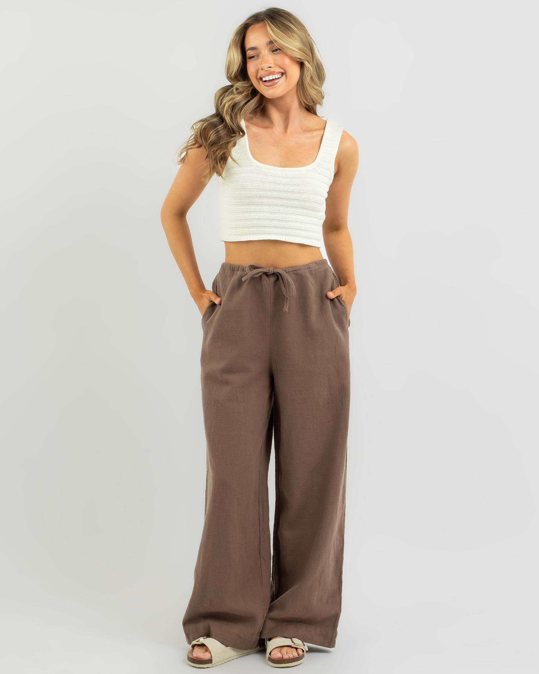 Shop Rusty Elba Knit Crop Top In Snow - Fast Shipping & Easy Returns ...
